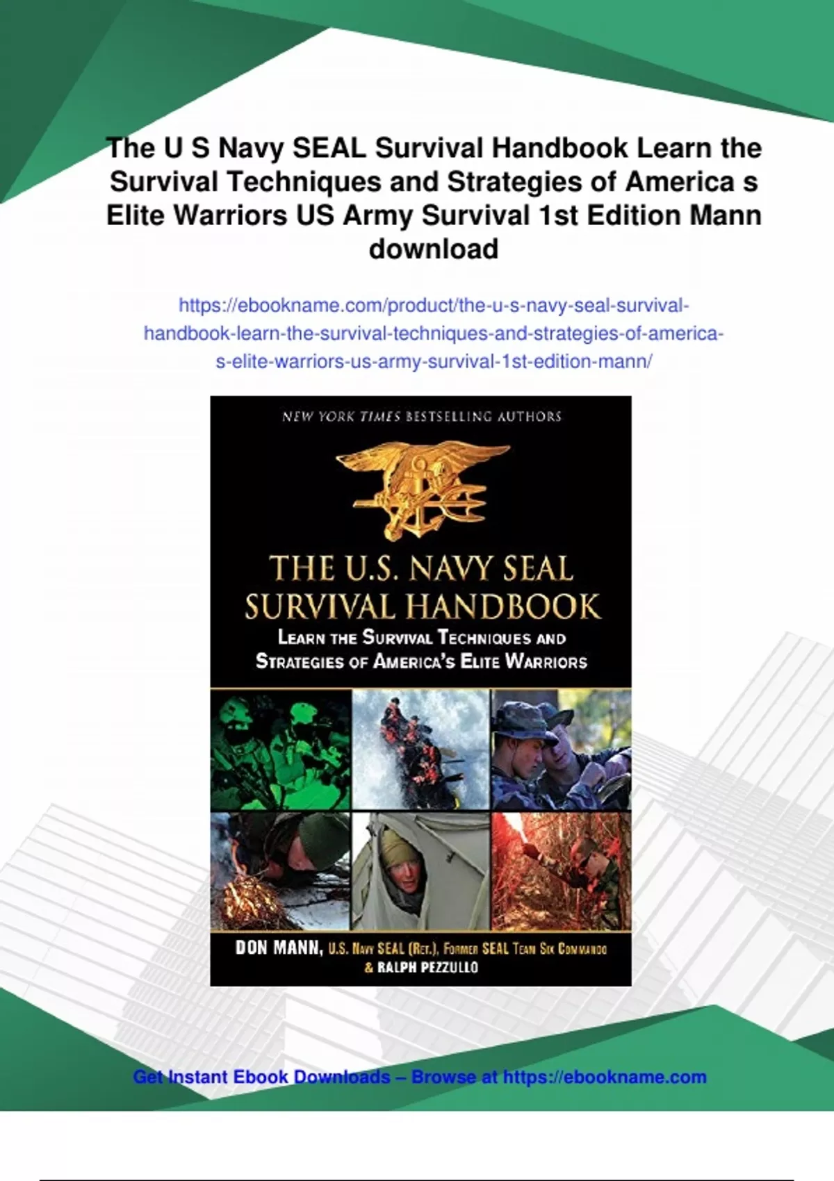 Summary The U S Navy SEAL Survival Handbook Learn the Survival ...