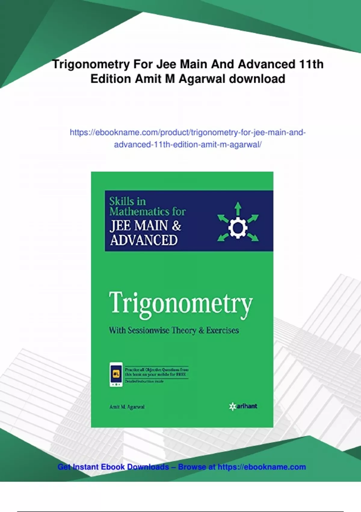 Summary Trigonometry For Jee Main And Advanced 11th Edition Amit M ...