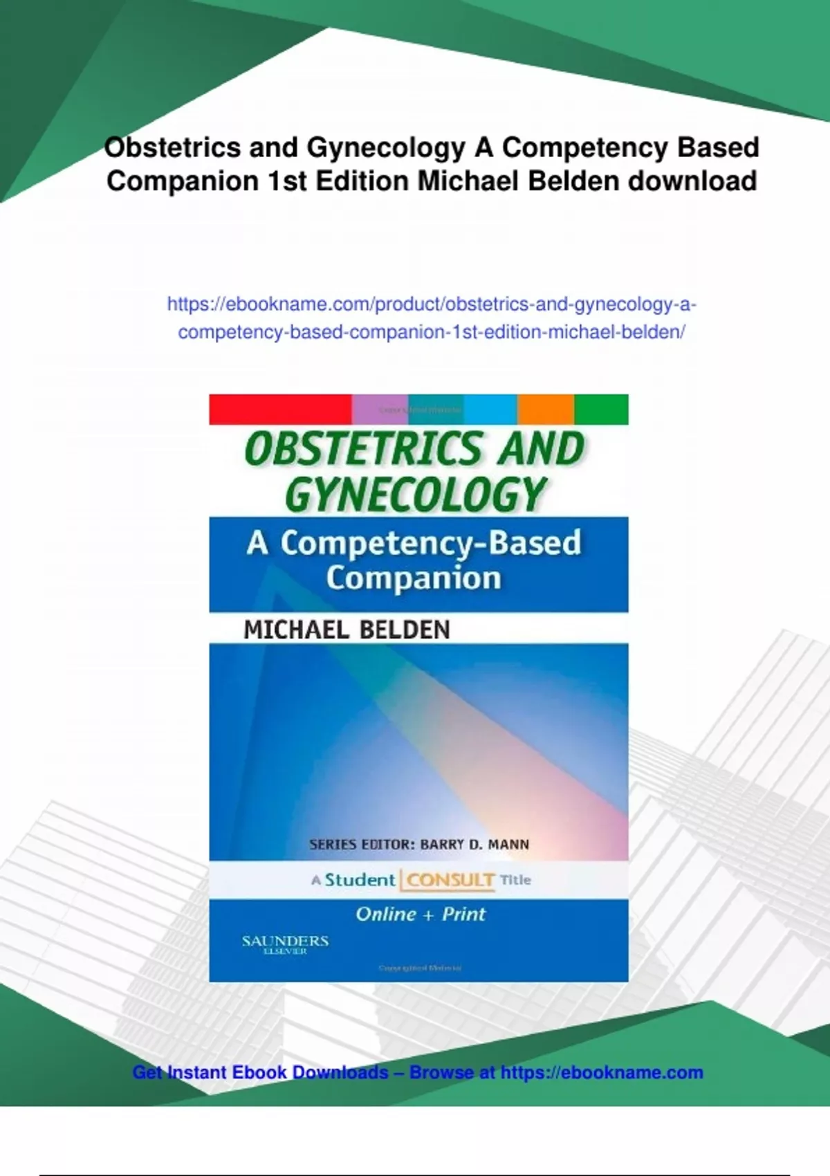 Summary Obstetrics and Gynecology A Competency Based Companion 1st ...