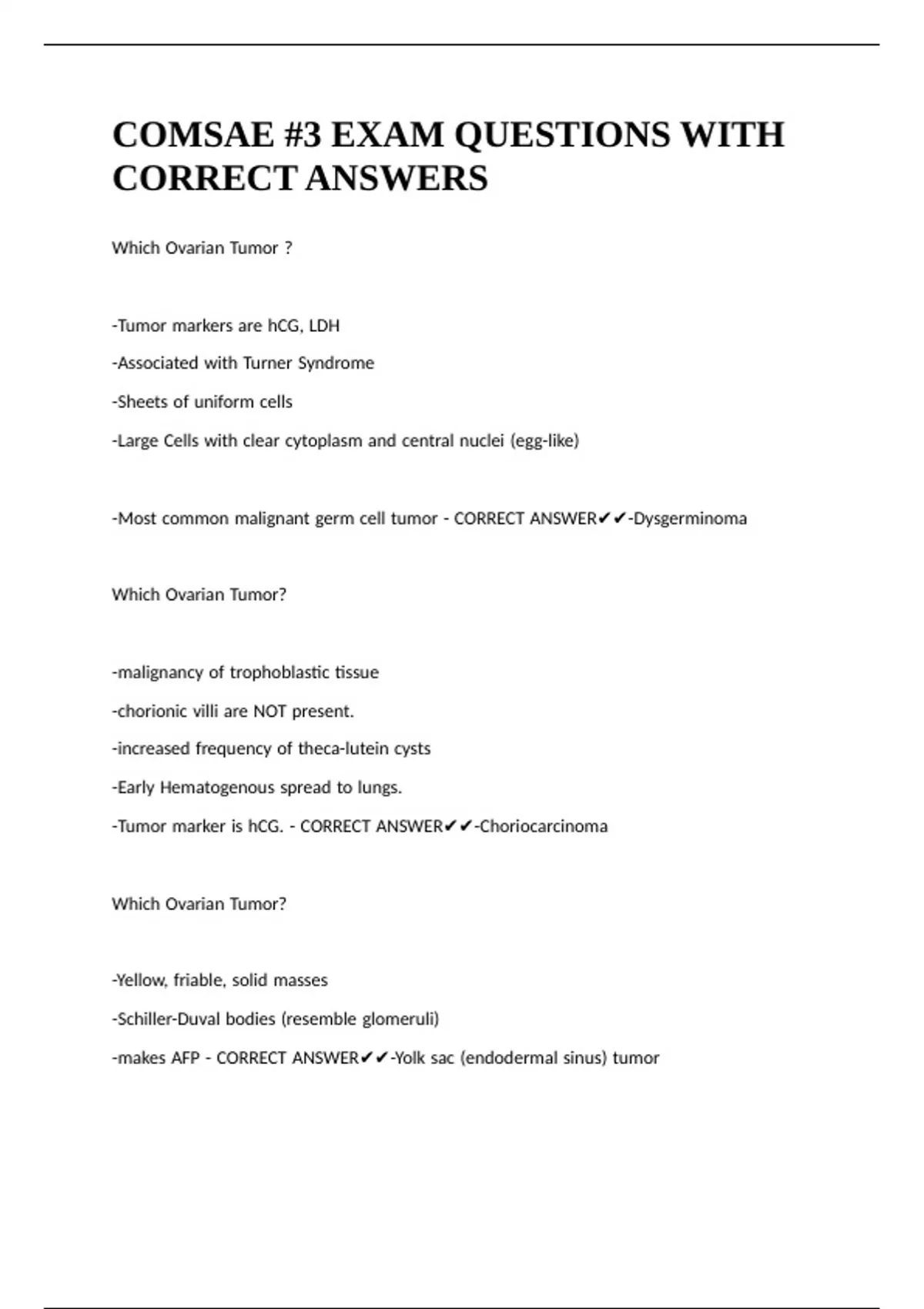 COMSAE -3 EXAM QUESTIONS WITH CORRECT ANSWERS - COMSAE - Stuvia US