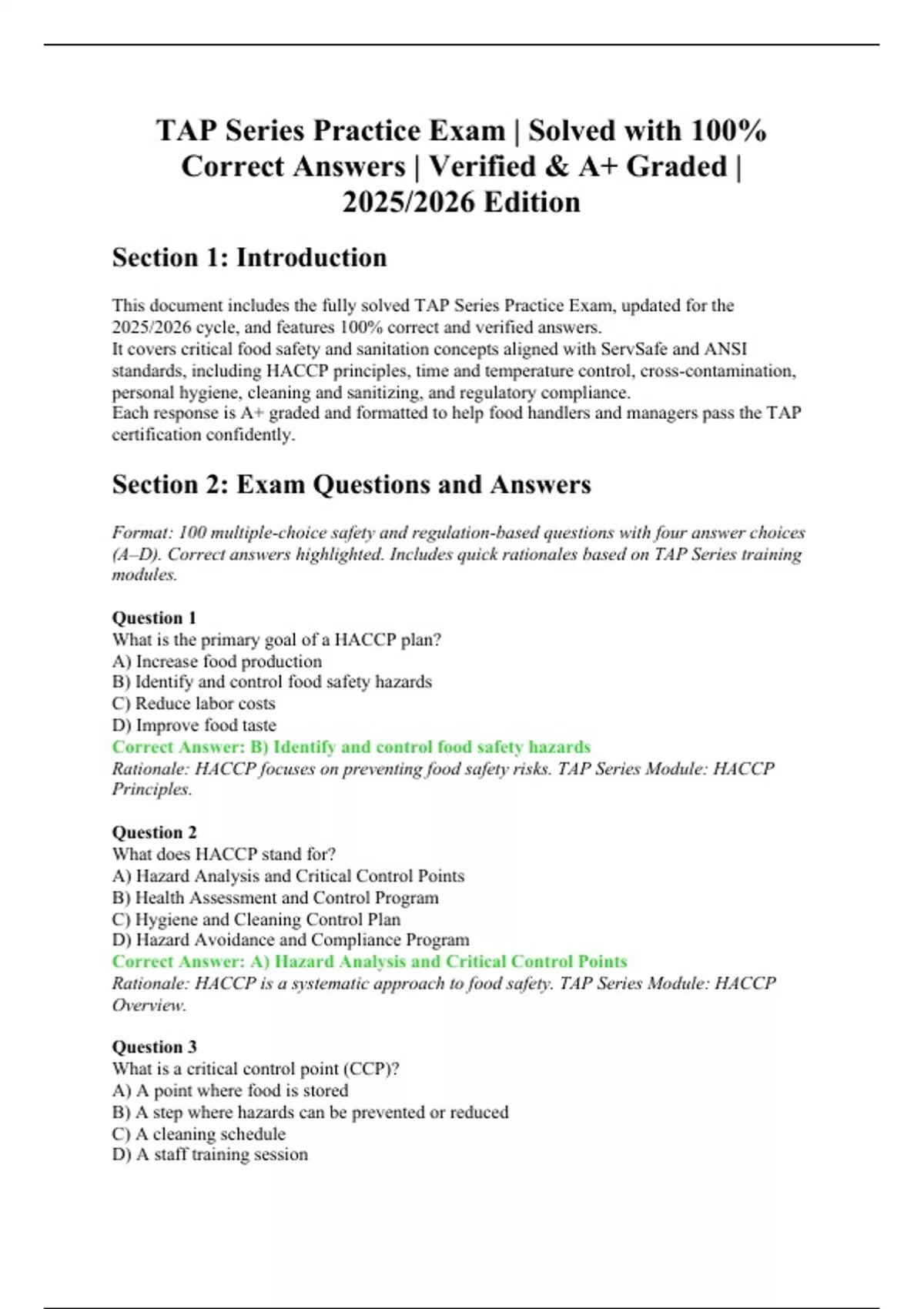 TAP Series Practice Exam (2025/2026 Edition) – Solved with 100% Correct ...