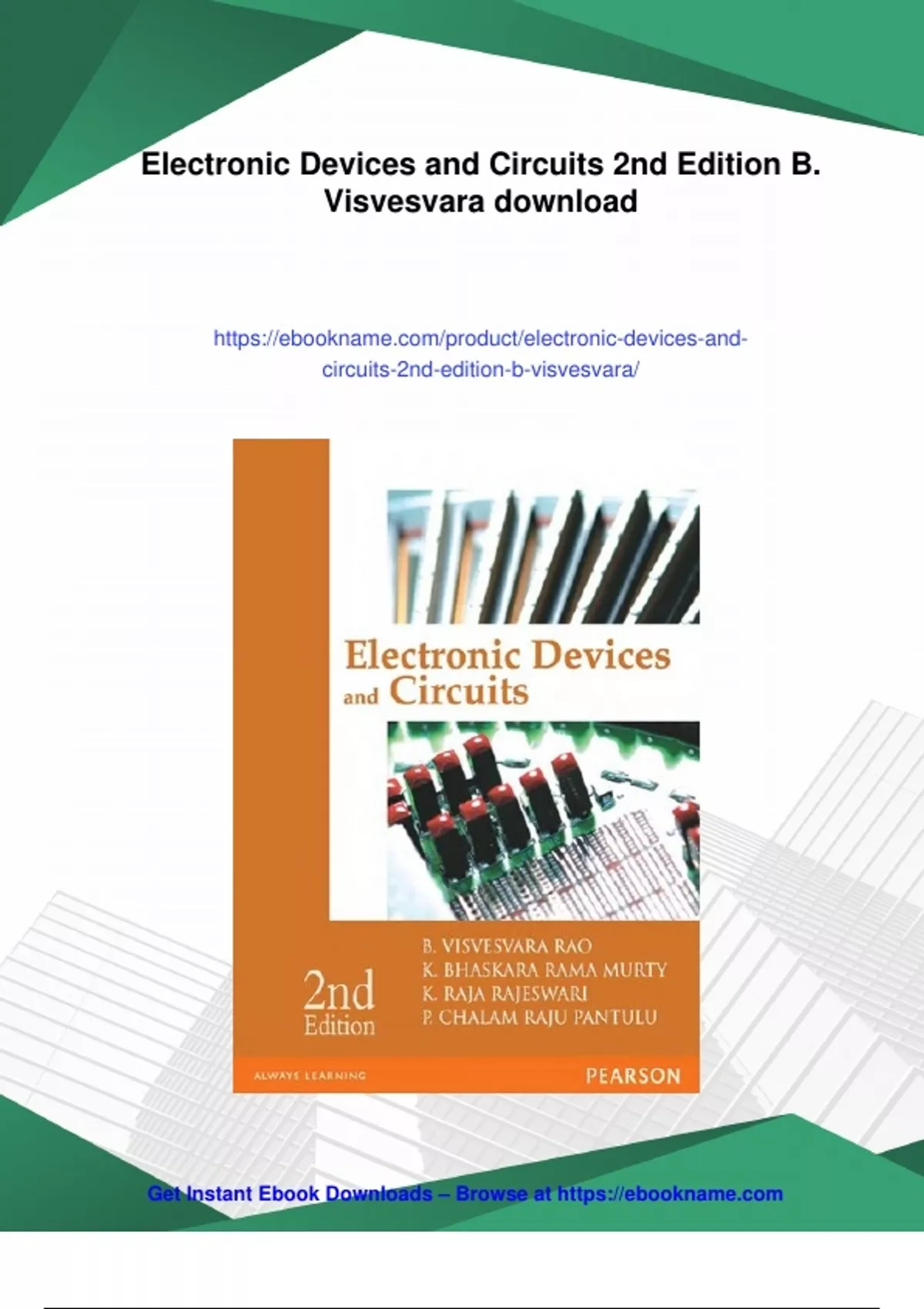 Summary Electronic Devices and Circuits 2nd Edition B. Visvesvara ...