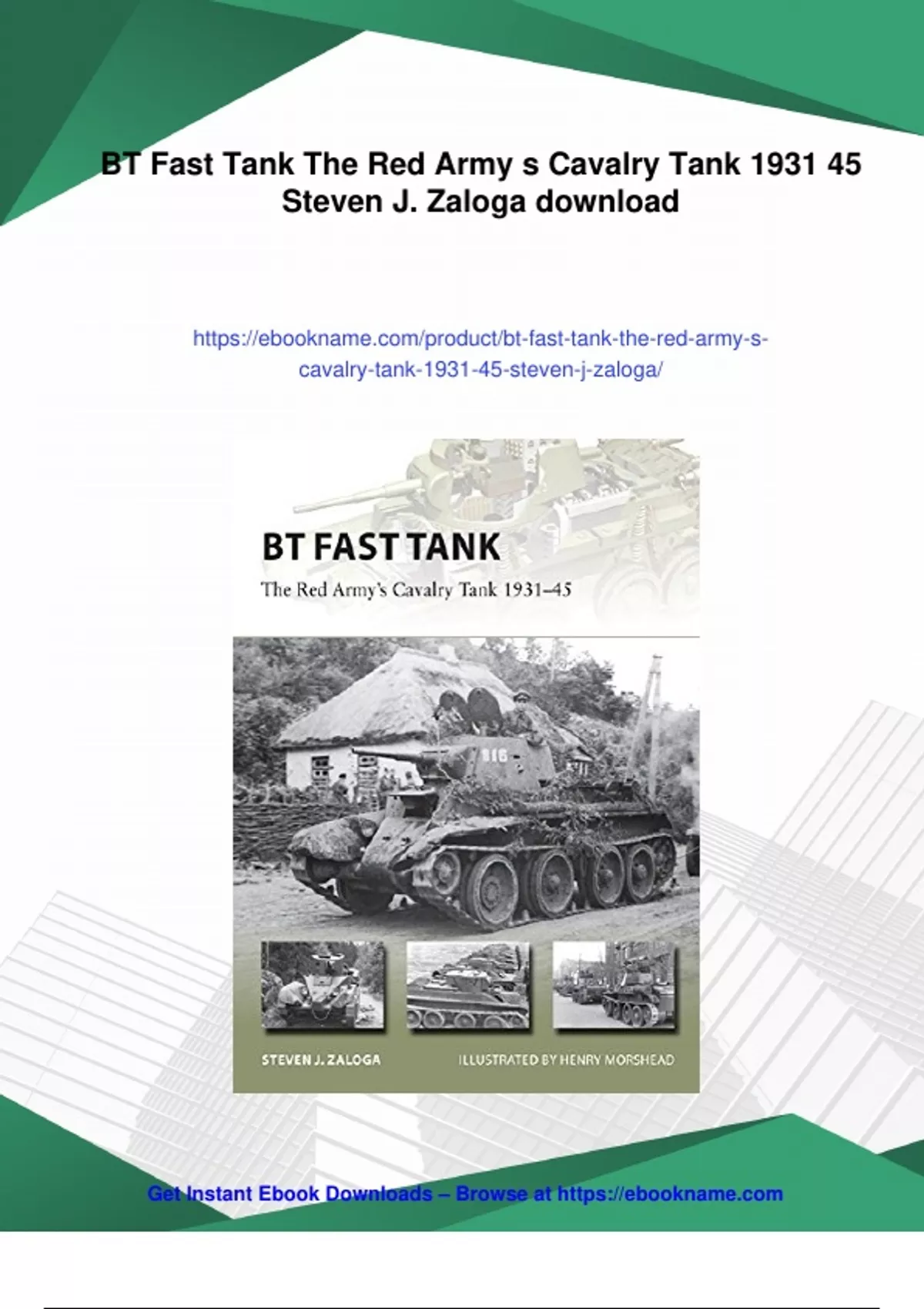 Summary BT Fast Tank The Red Army s Cavalry Tank 1931 45 Steven J. Zaloga - Instant Download ...