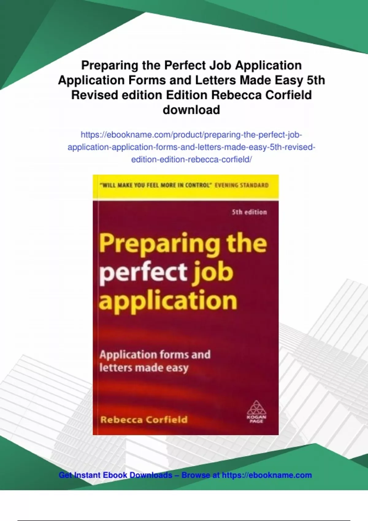 Summary Preparing the Perfect Job Application Application Forms and Letters Made Easy 5th ...