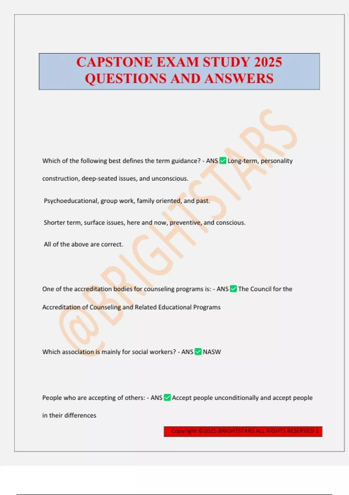 CAPSTONE EXAM STUDY 2025 QUESTIONS AND ANSWERS - CAPSTONE - Stuvia US