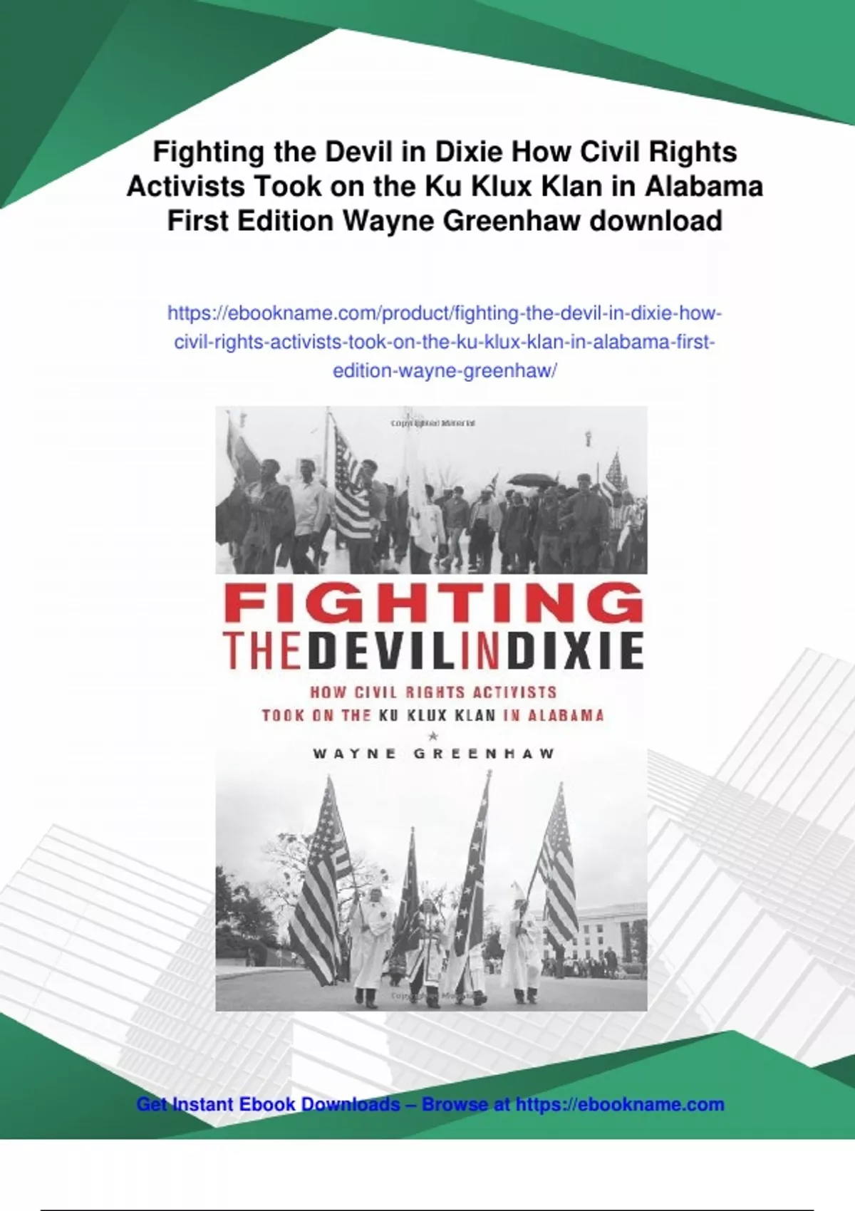 Summary Fighting the Devil in Dixie How Civil Rights Activists Took on ...
