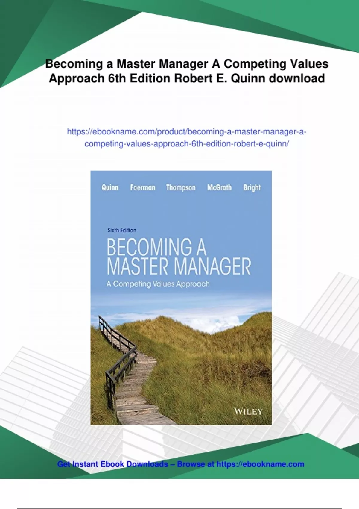 Summary Becoming a Master Manager A Competing Values Approach 6th ...