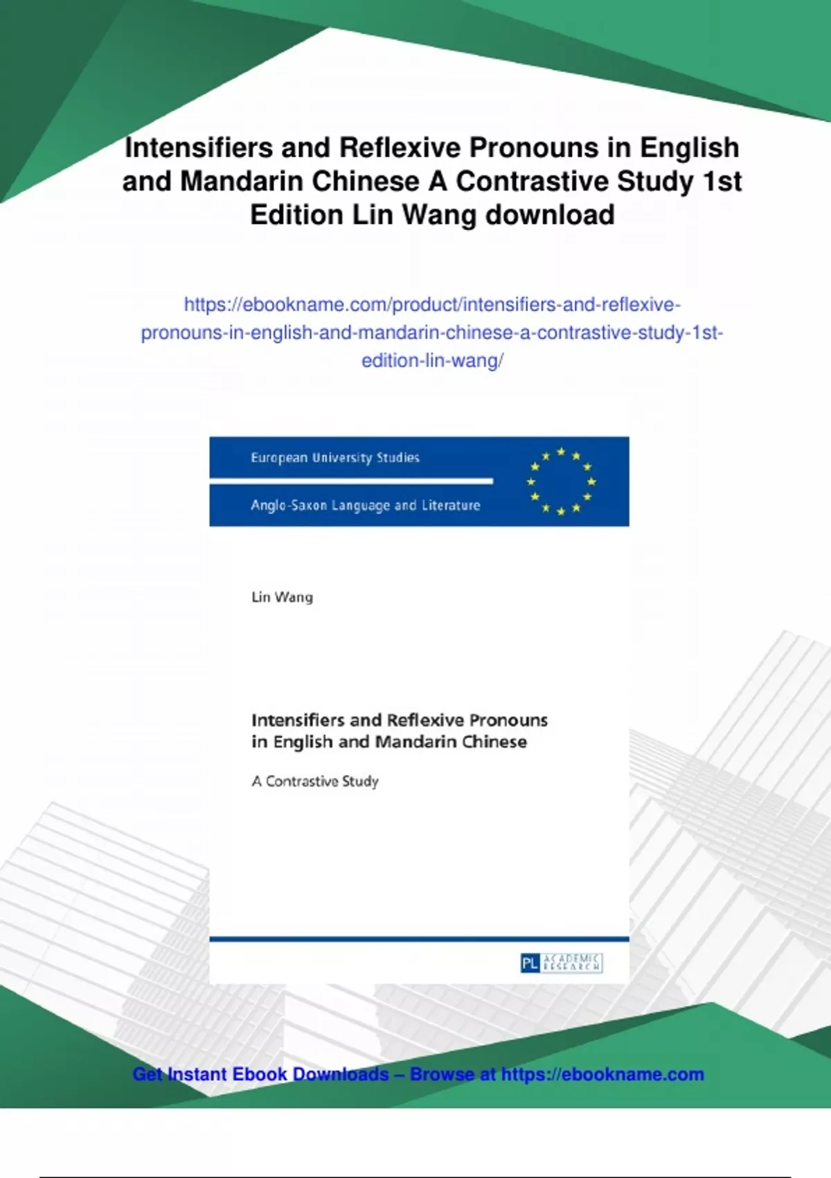 Summary Intensifiers and Reflexive Pronouns in English and Mandarin ...