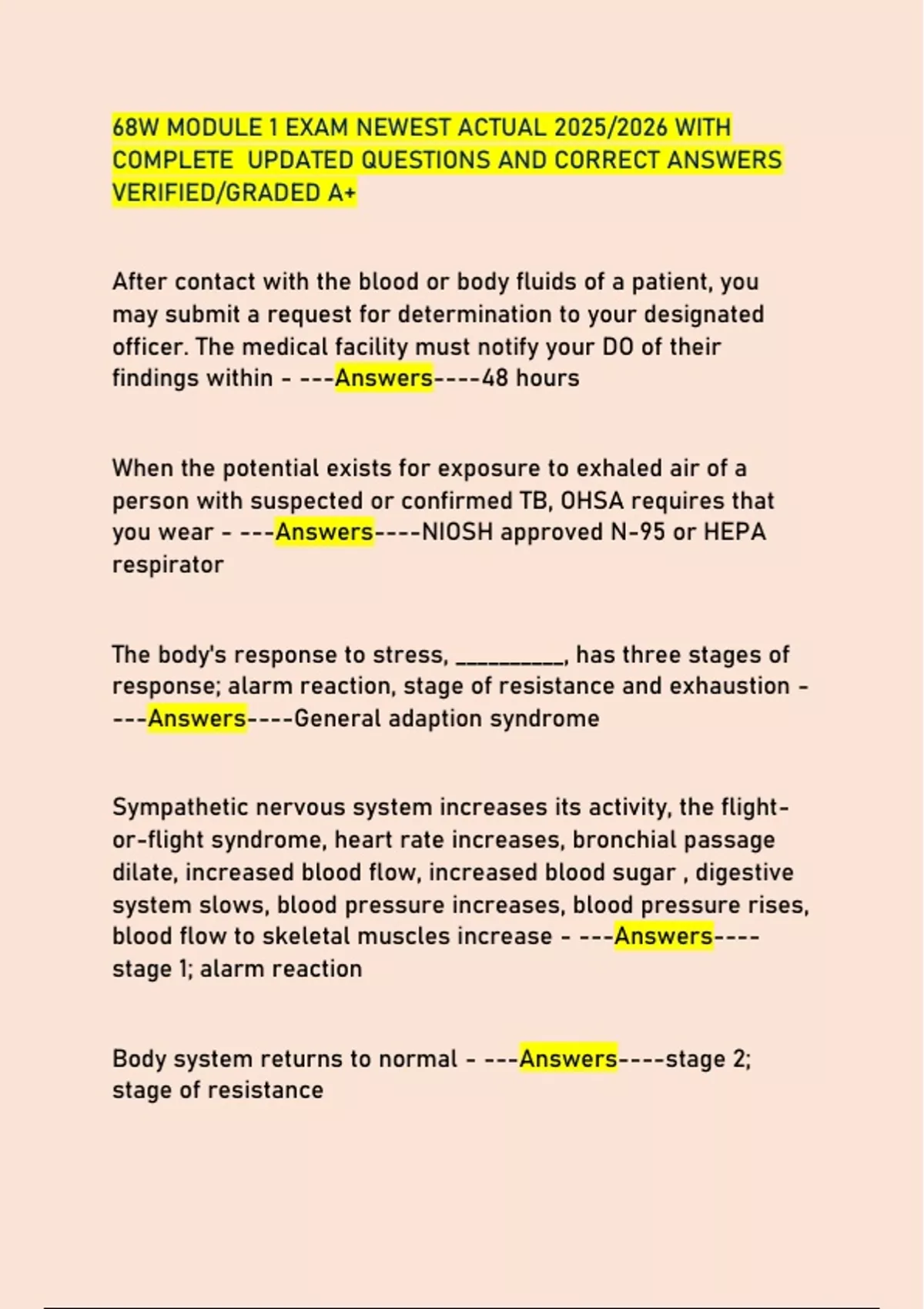 68W MODULE 1 EXAM NEWEST ACTUAL 2025/2026 WITH COMPLETE UPDATED ...