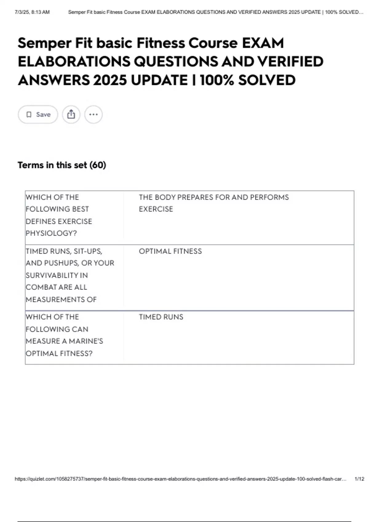 Semper Fit basic Fitness Course EXAM ELABORATIONS QUESTIONS AND ...