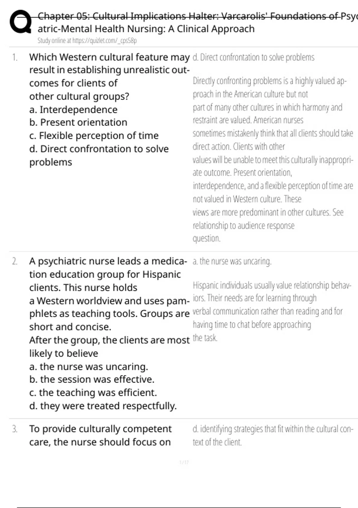 Chapter 05: Cultural Implications Halter: Varcarolis' Foundations of ...