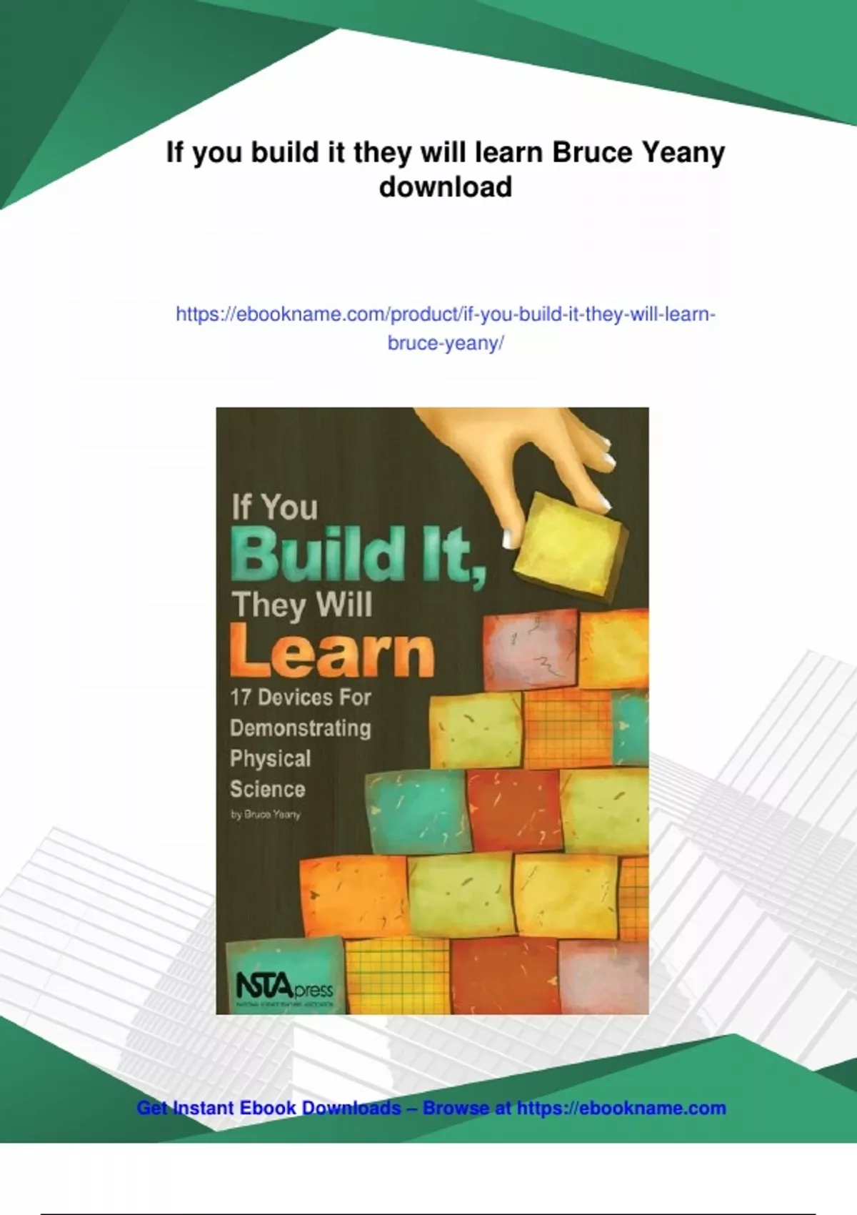 Summary If you build it they will learn Bruce Yeany - Instant Download ...
