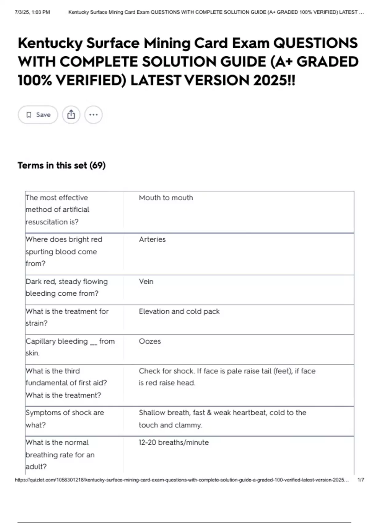 Kentucky Surface Mining Card Exam QUESTIONS WITH COMPLETE SOLUTION GUIDE (A+ GRADED 100% ...