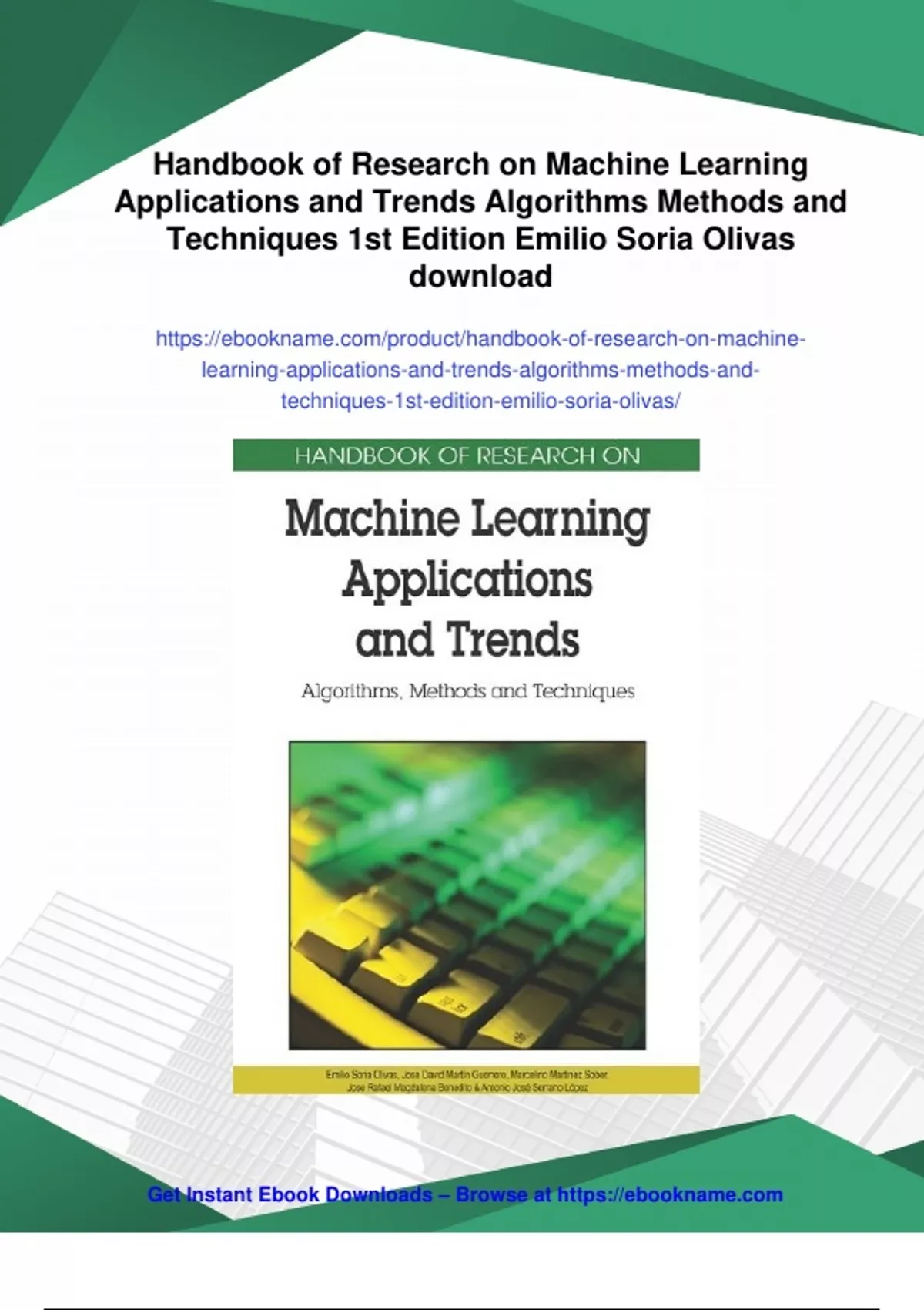 Summary Handbook of Research on Machine Learning Applications and ...