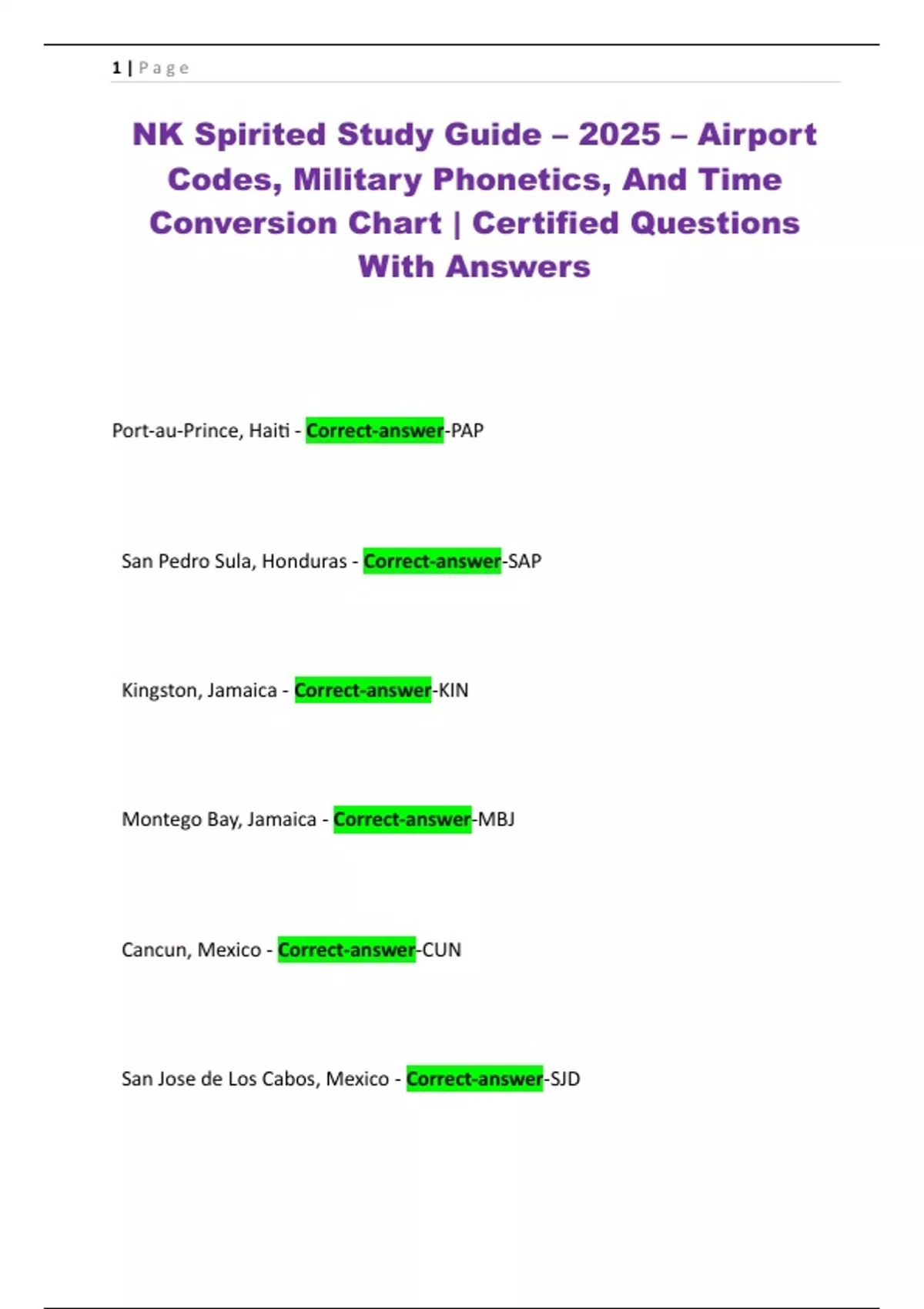 NK Spirited Study Guide – 2025 – Airport Codes, Military Phonetics, And ...