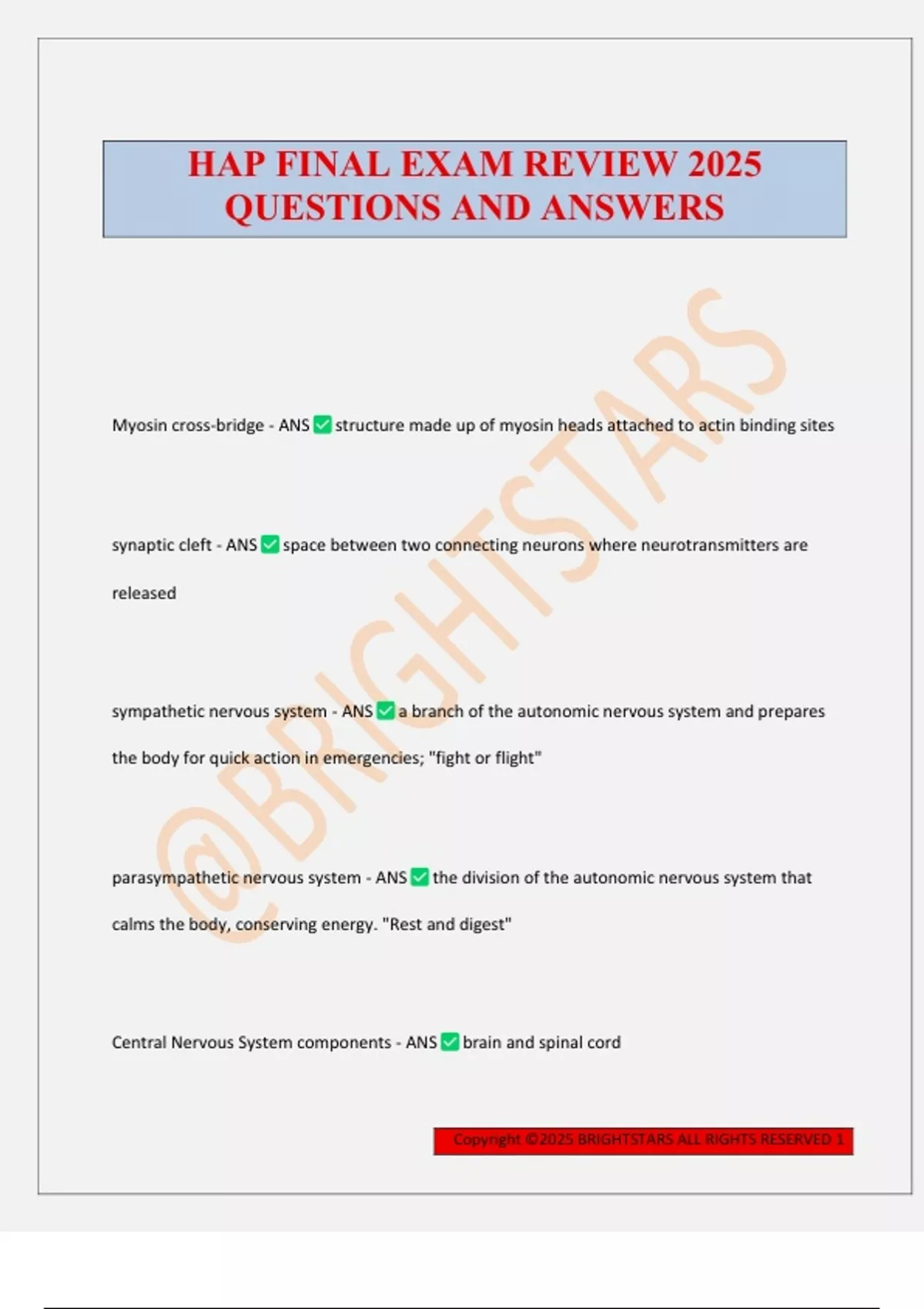 HAP FINAL EXAM REVIEW 2025 QUESTIONS AND ANSWERS - HAP - Stuvia US