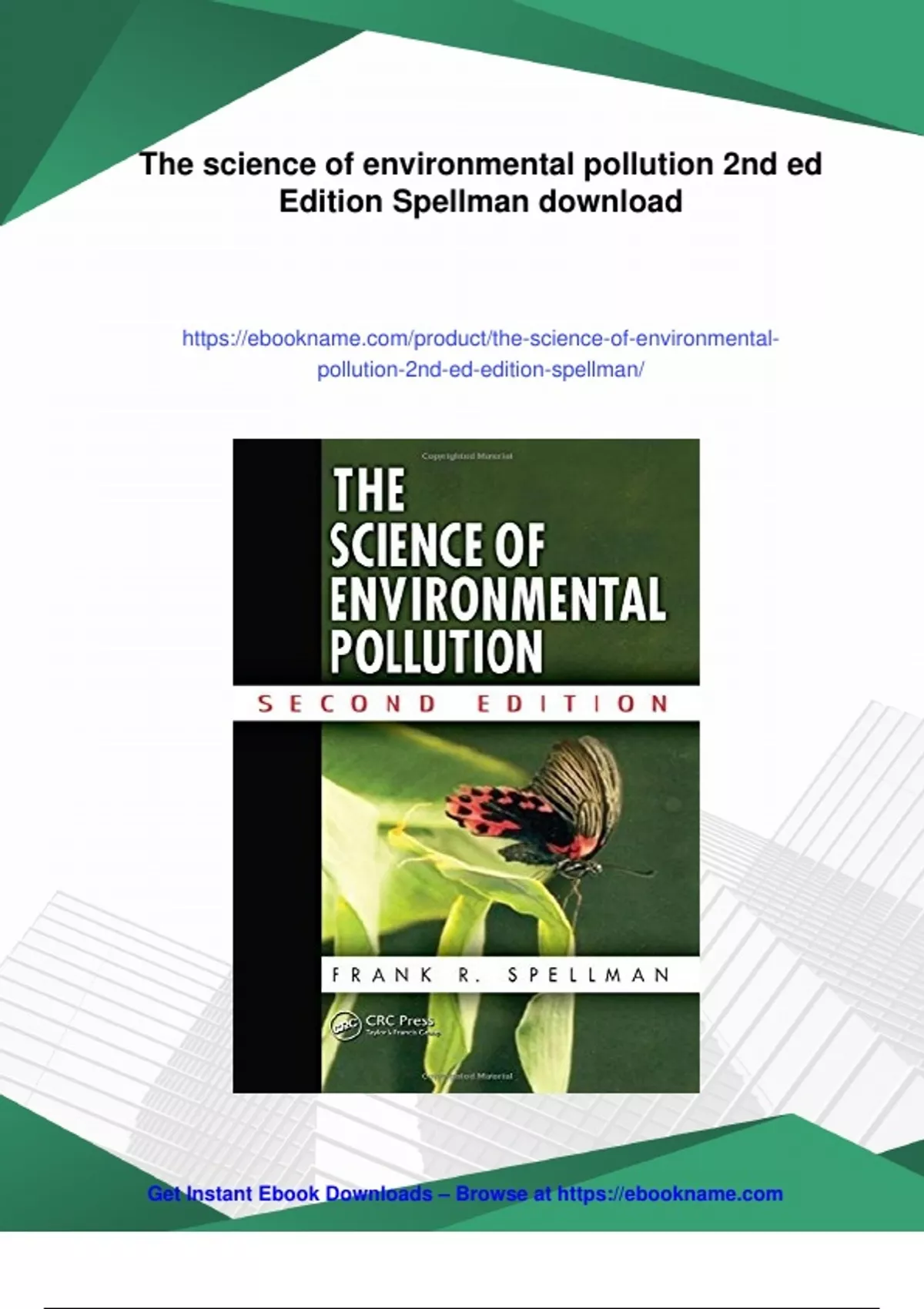 Summary The science of environmental pollution 2nd ed Edition Spellman ...