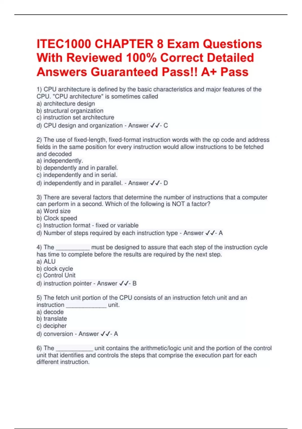 ITEC1000 CHAPTER 8 Exam Questions With Reviewed 100% Correct Detailed Answers Guaranteed Pass ...