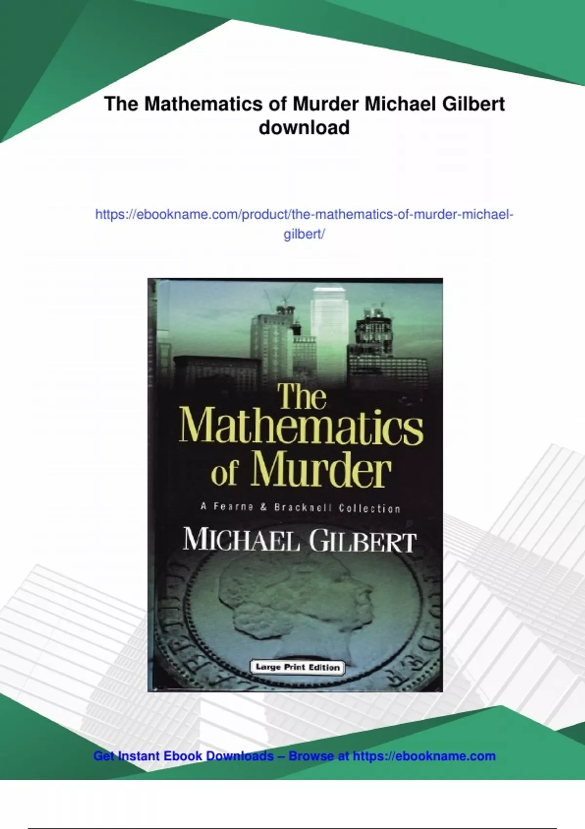 Summary The Mathematics of Murder Michael Gilbert - Digital Download ...
