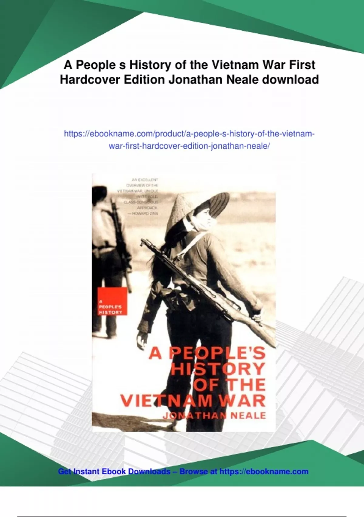 Summary A People s History of the Vietnam War First Hardcover Edition ...