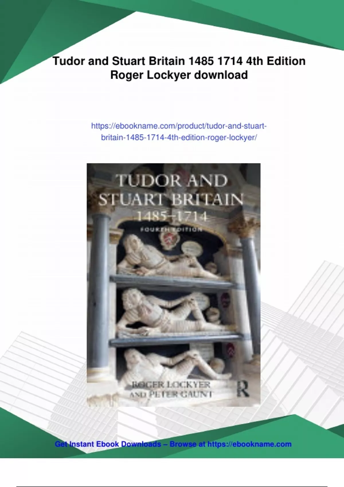 Summary Tudor and Stuart Britain th Edition Roger Lockyer - Instant ...