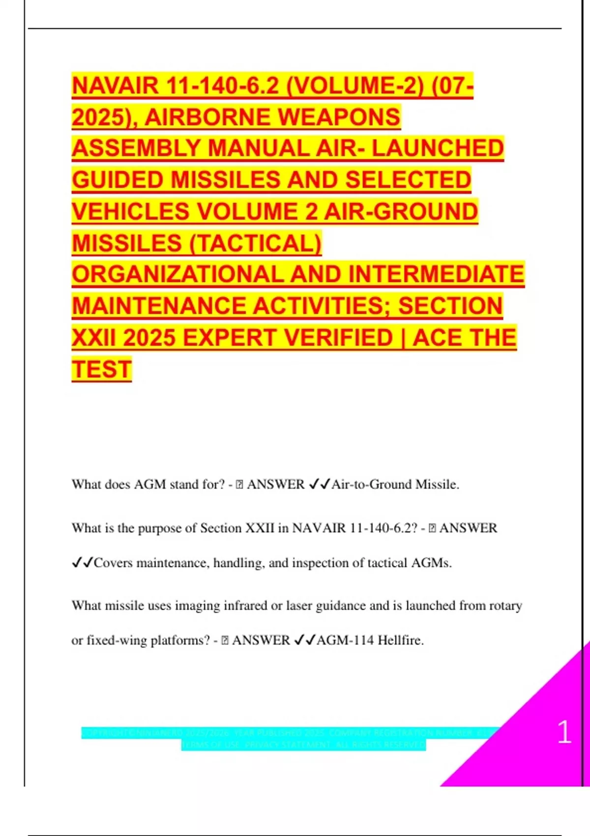 NAVAIR 11-140-6.2 (VOLUME-2) (07 2025), AIRBORNE WEAPONS ASSEMBLY ...