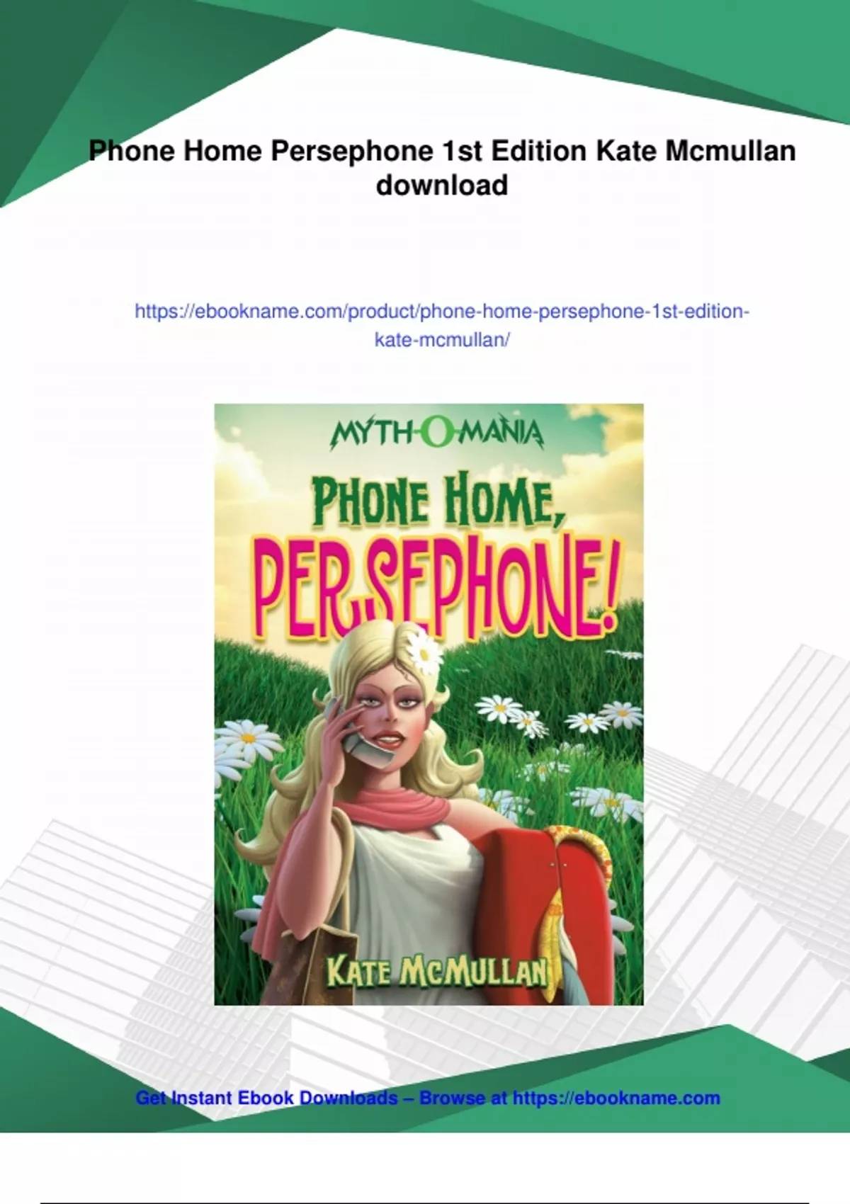 Summary Phone Home Persephone 1st Edition Kate Mcmullan - Digital ...