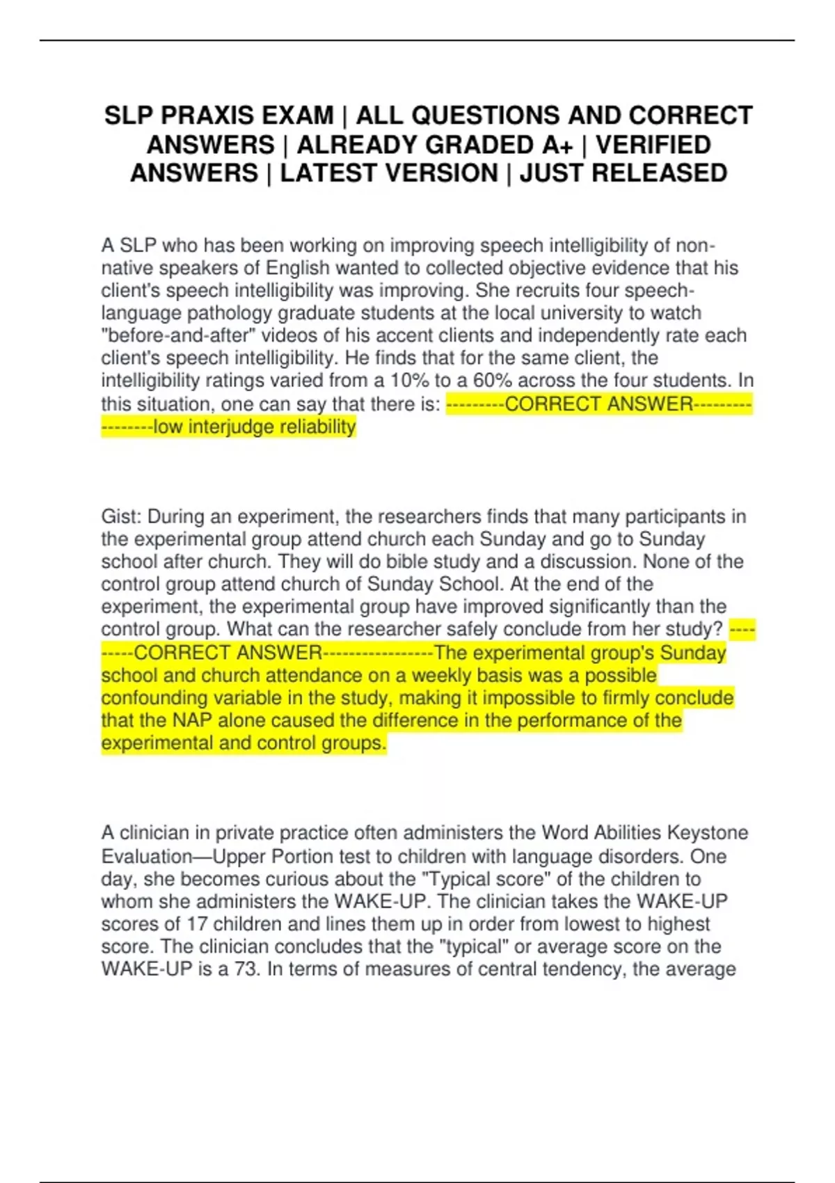 SLP PRAXIS Exam Bundle | SLP PRAXIS Exam Form 1, 2, and 3 | MEDICAL SLP ...