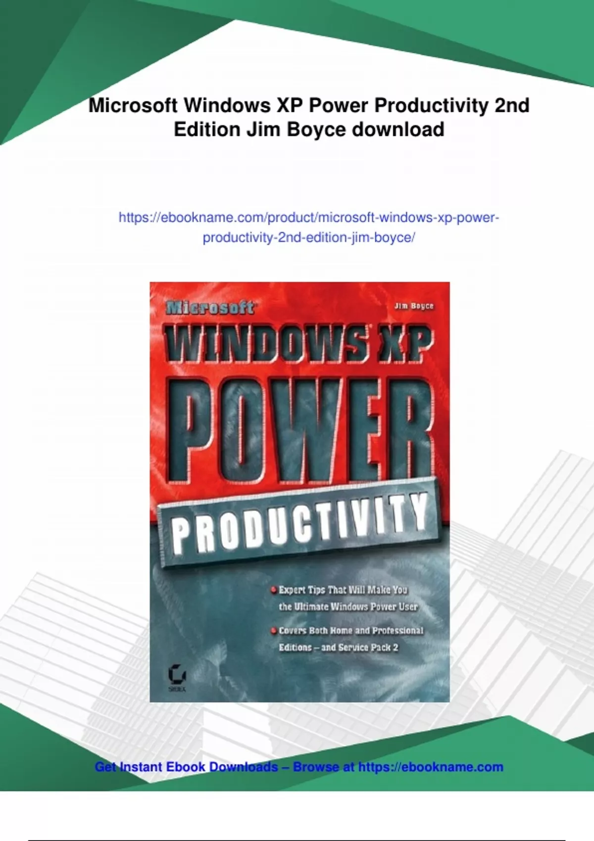 Summary Microsoft Windows XP Power Productivity 2nd Edition Jim Boyce - Digital Download ...