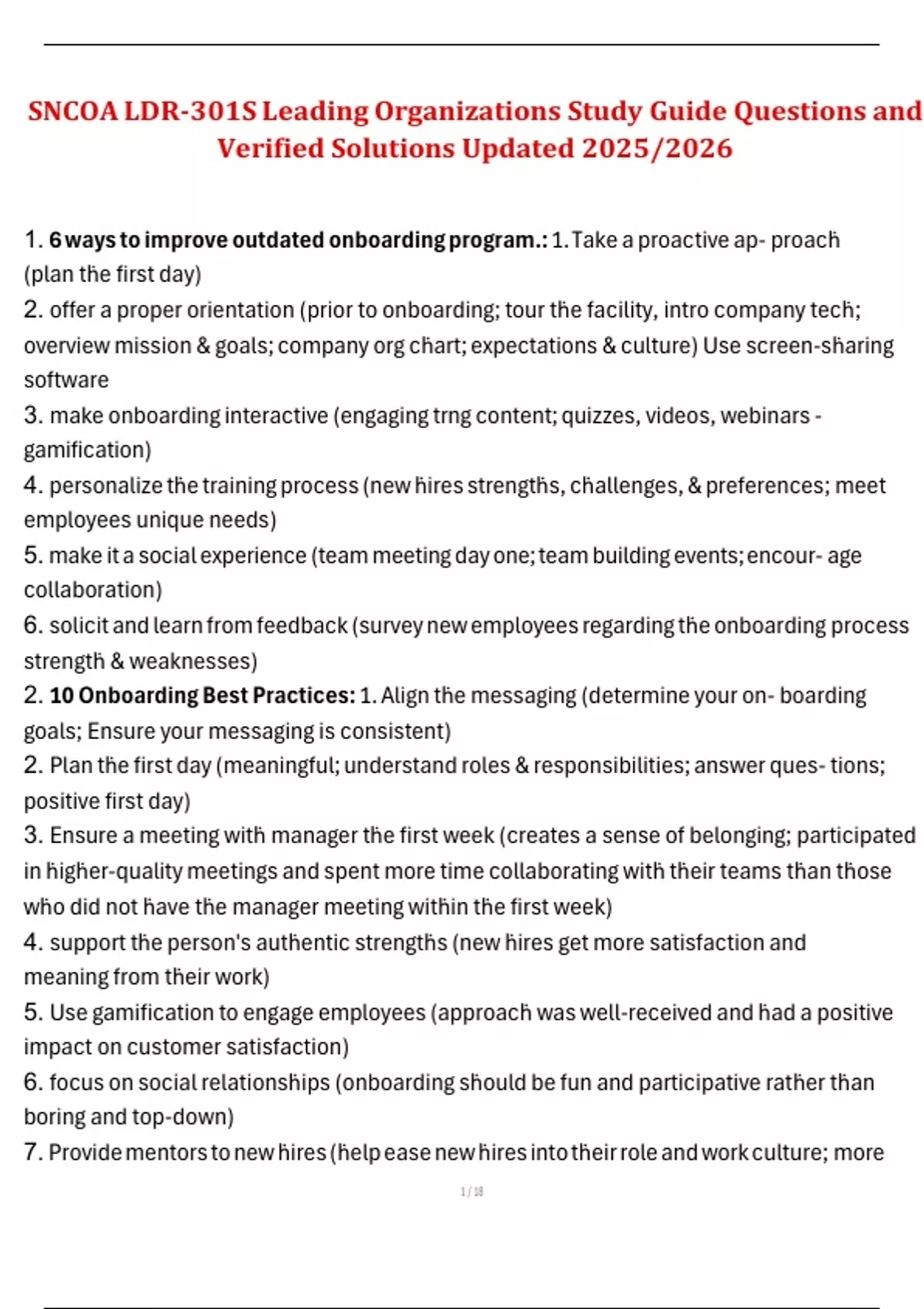 SNCOA LDR-301S Leading Organizations – Study Guide Questions and ...