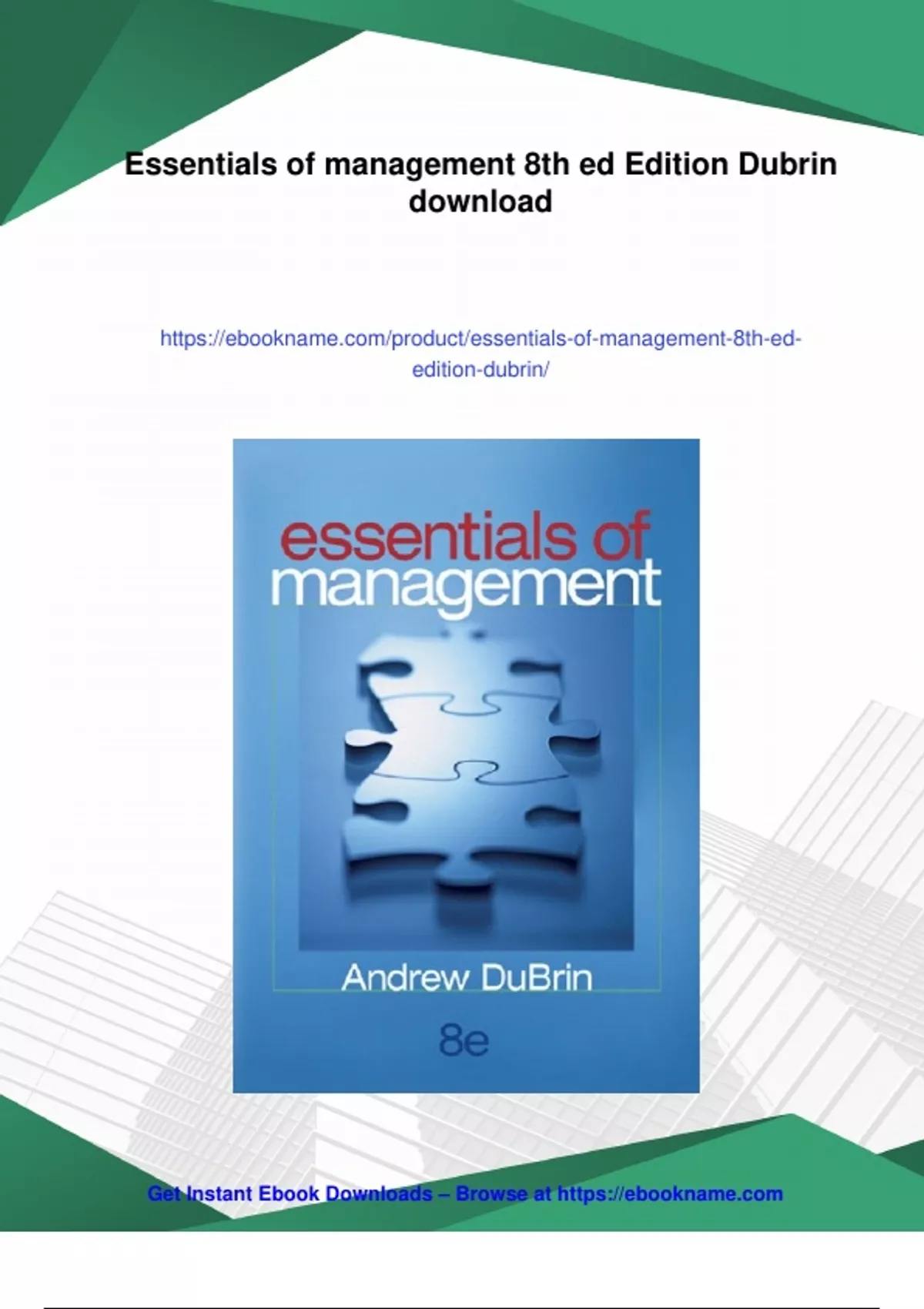 Summary Essentials of management 8th ed Edition Dubrin - Instant ...