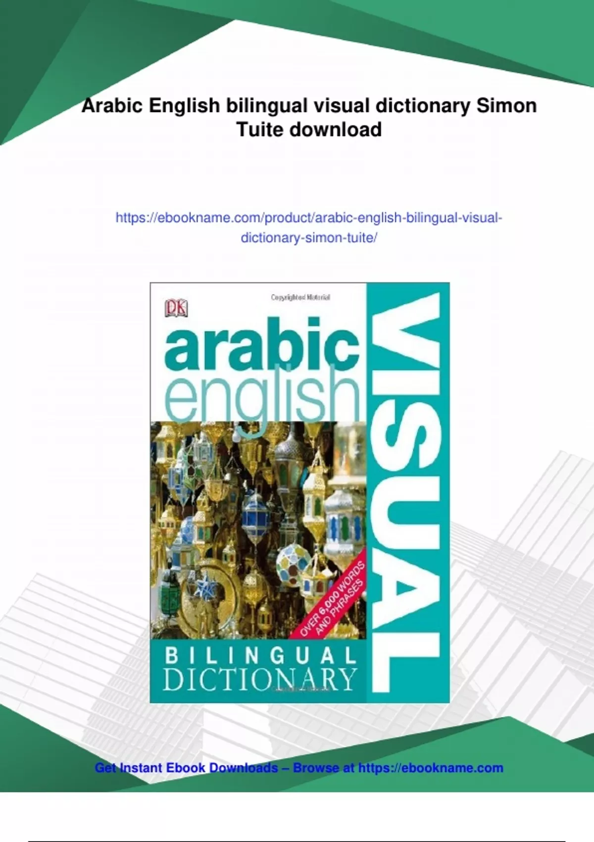 Summary Arabic English bilingual visual dictionary Simon Tuite ...