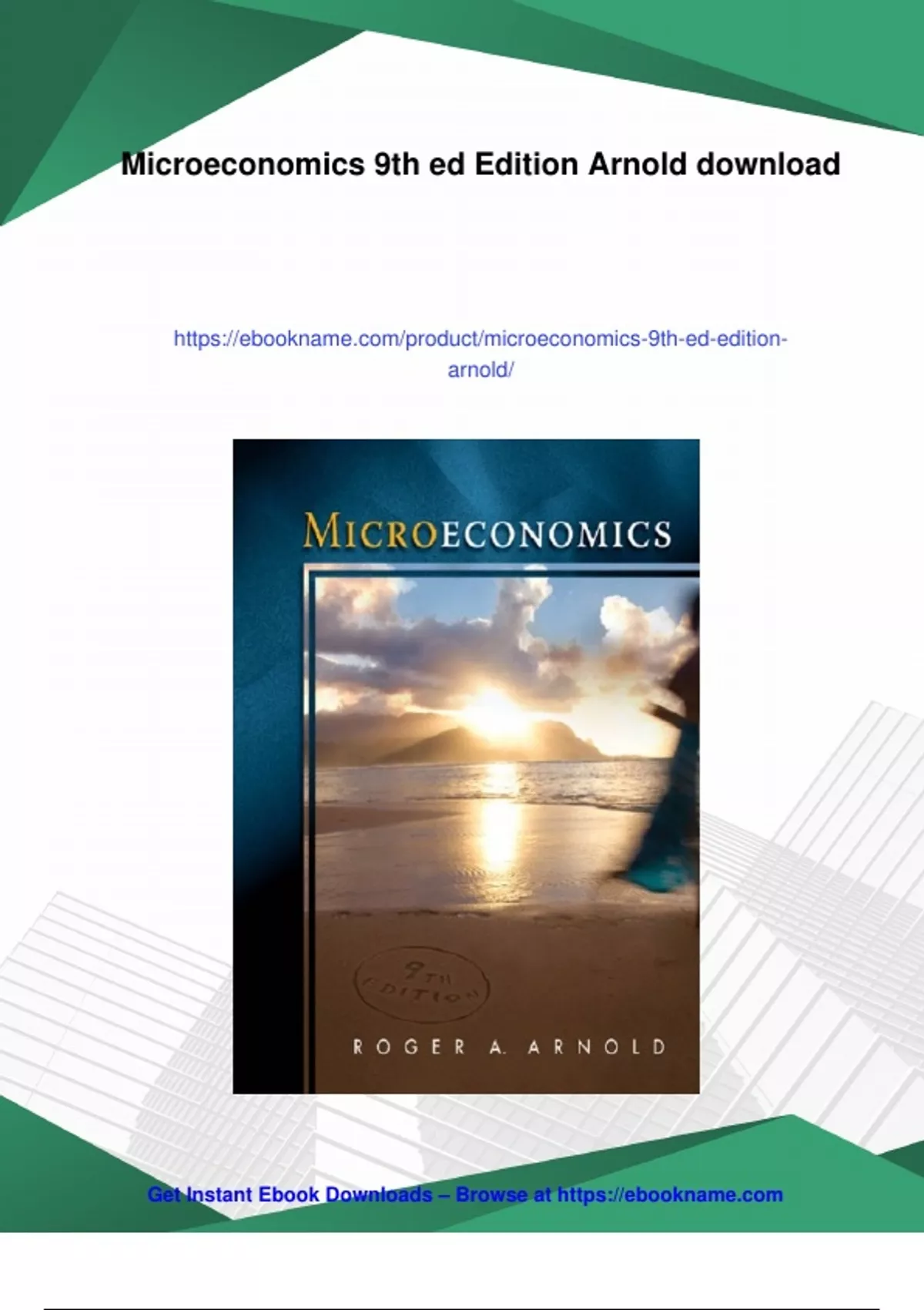 Summary Microeconomics 9th ed Edition Arnold - Instant Download ...