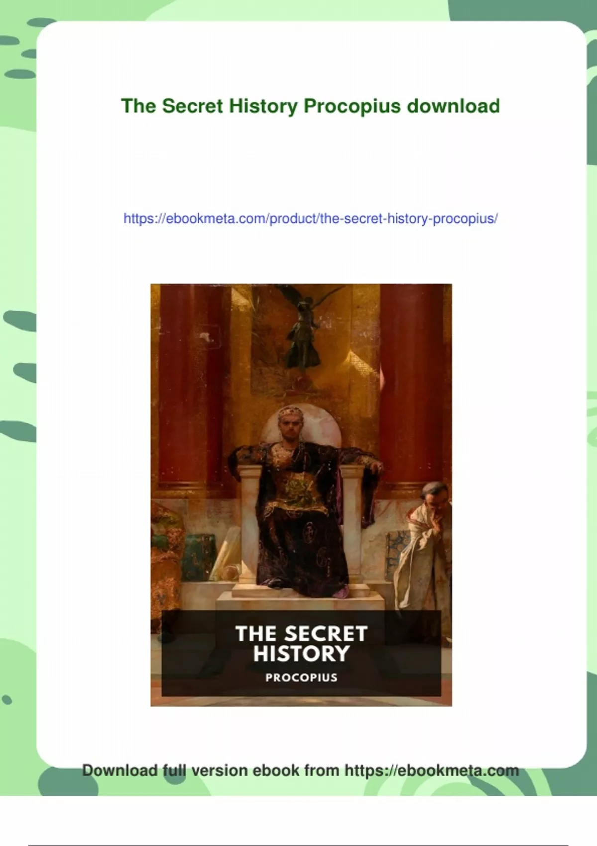 Summary The Secret History Procopius - Digital Download - Ebookmeta ...
