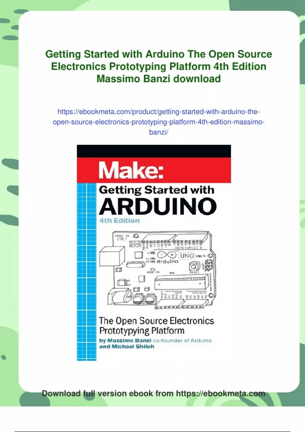 Summary Getting Started with Arduino The Open Source Electronics Prototyping Platform 4th ...