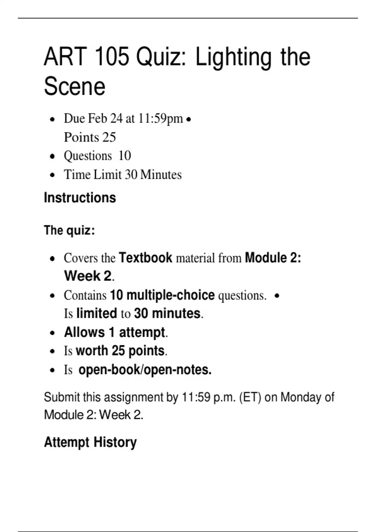 ARTS 105 Quiz: Lighting the Scene | Score 25/25 | Liberty University ...