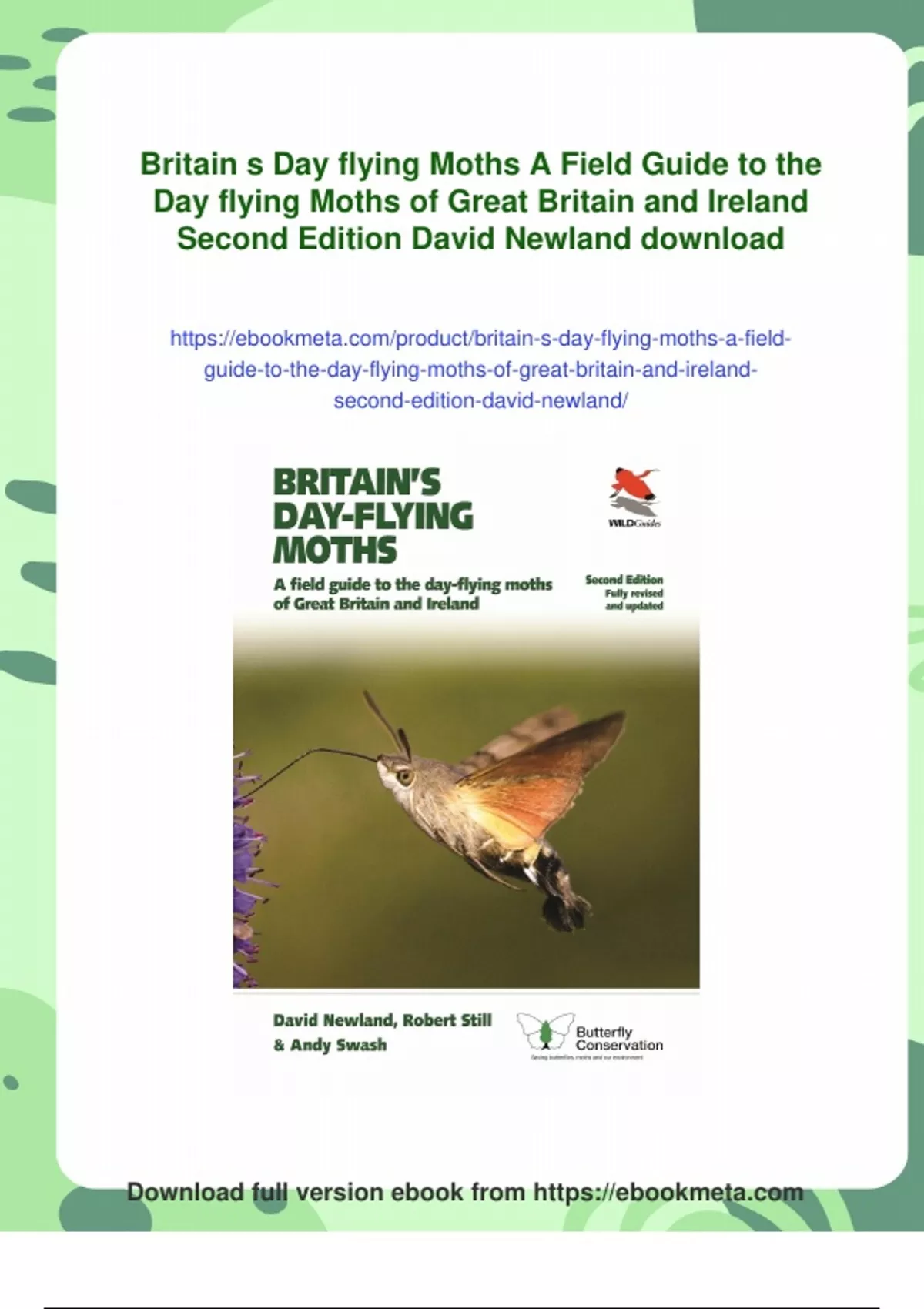 Summary Britain s Day flying Moths A Field Guide to the Day flying ...