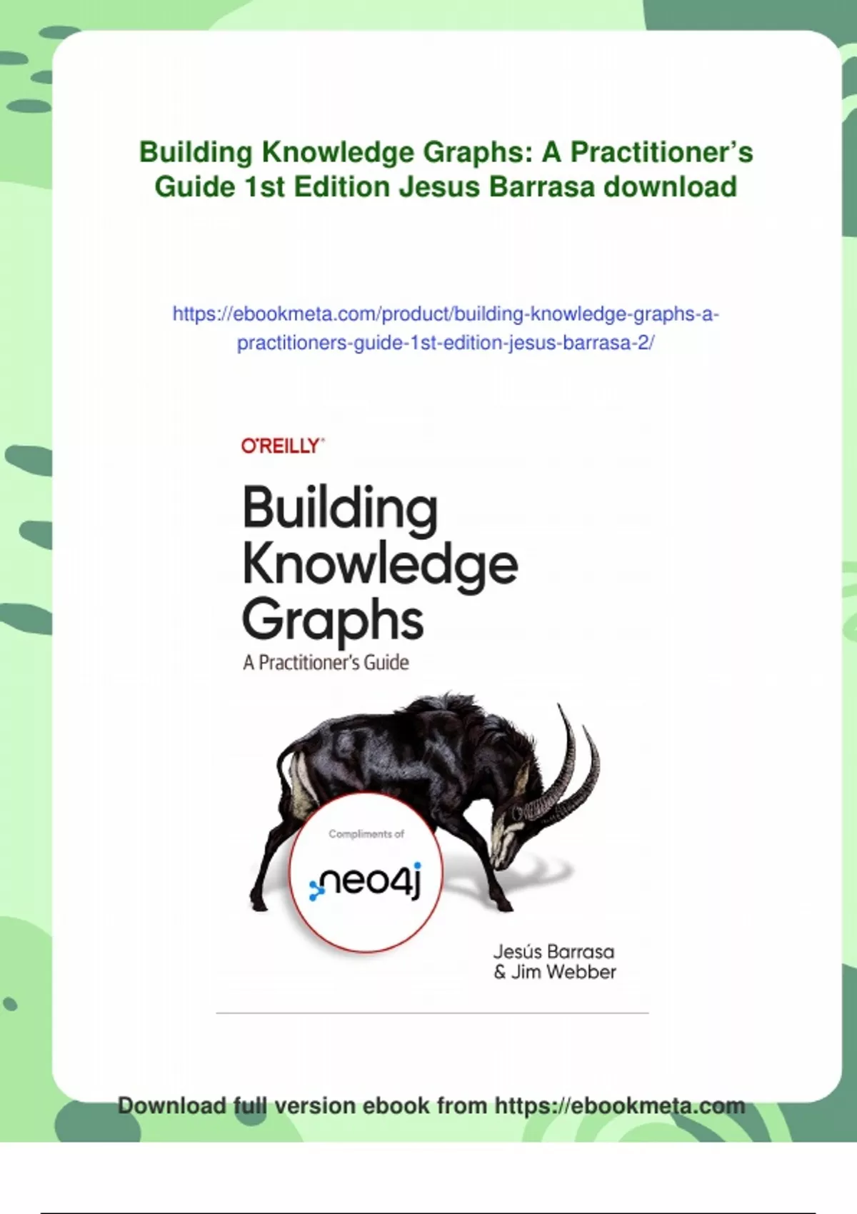 Summary Building Knowledge Graphs: A Practitioner’s Guide 1st Edition Jesus Barrasa - Digital ...
