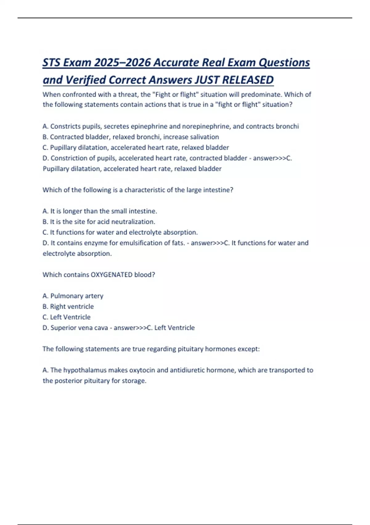 STS Exam 2025–2026 (Safety Trained Supervisor) Accurate Real Exam Questions and Verified Correct ...