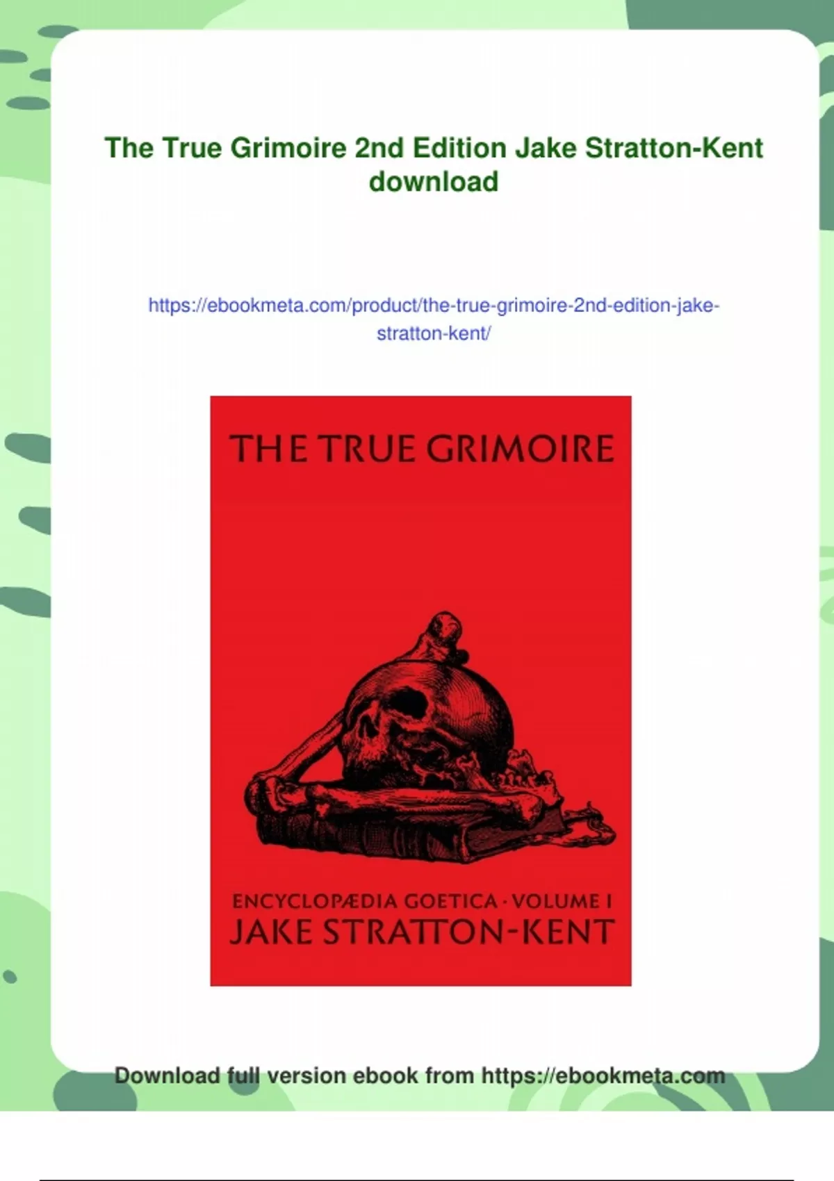 Summary The True Grimoire 2nd Edition Jake Stratton-Kent - Instant ...