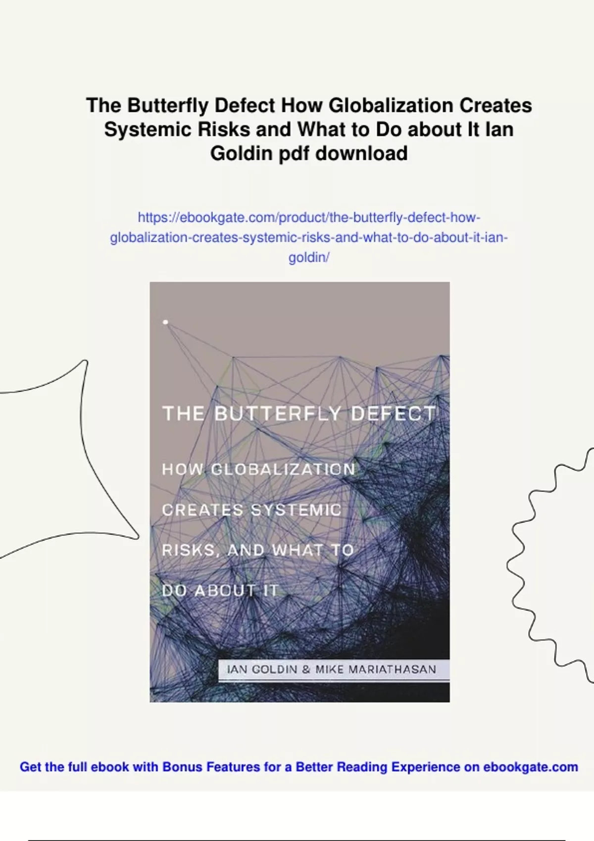 Summary The Butterfly Defect How Globalization Creates Systemic Risks ...