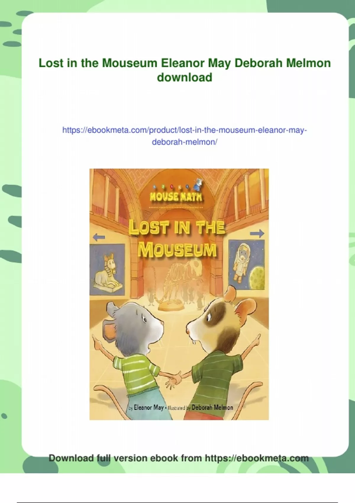 Summary Lost in the Mouseum Eleanor May Deborah Melmon - Digital ...