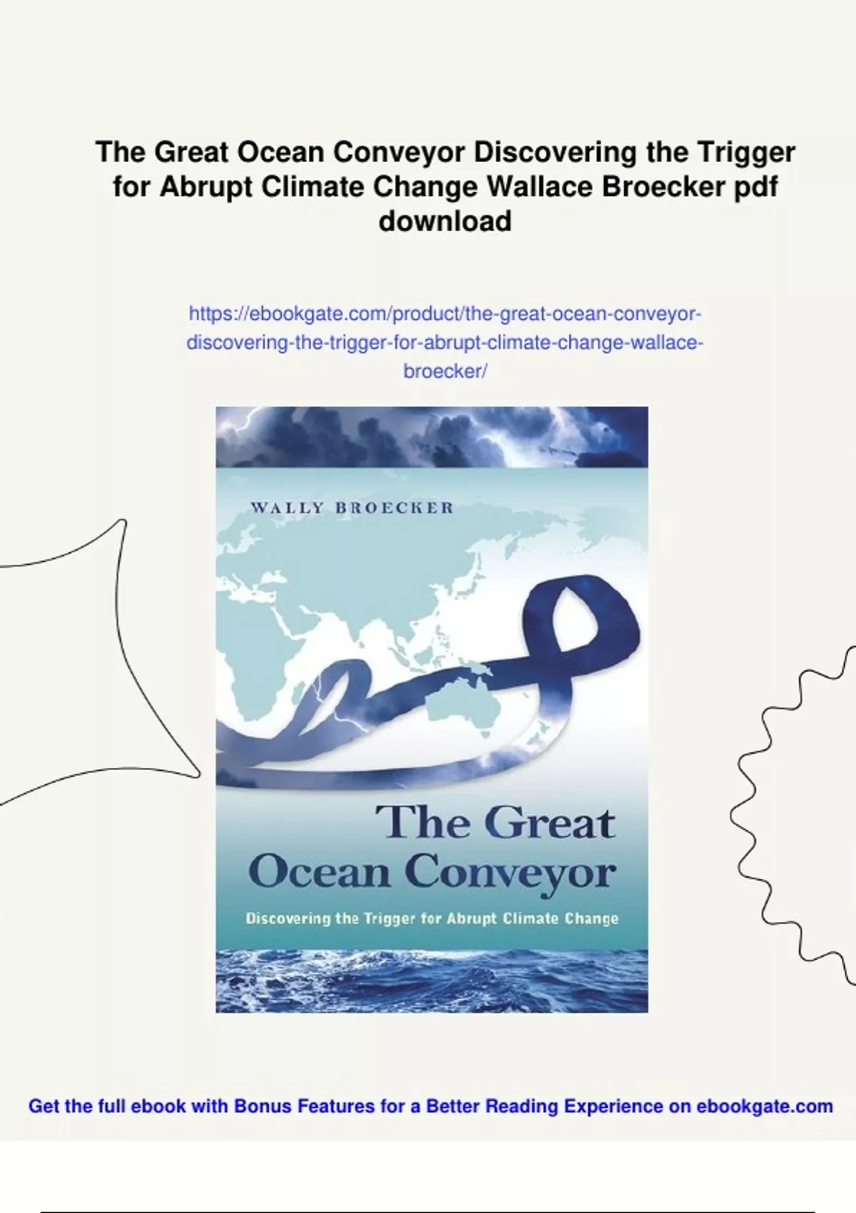Summary The Great Ocean Conveyor Discovering the Trigger for Abrupt ...