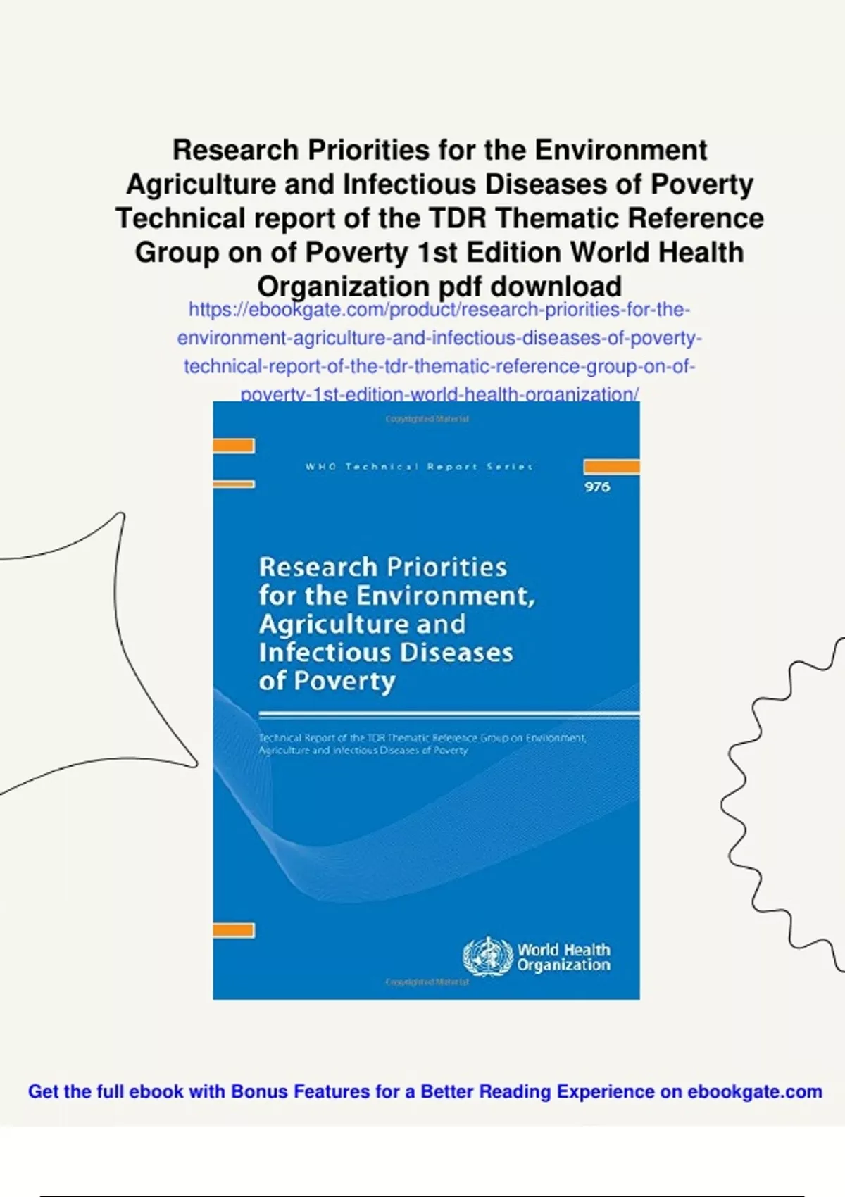 Summary Research Priorities for the Environment Agriculture and ...