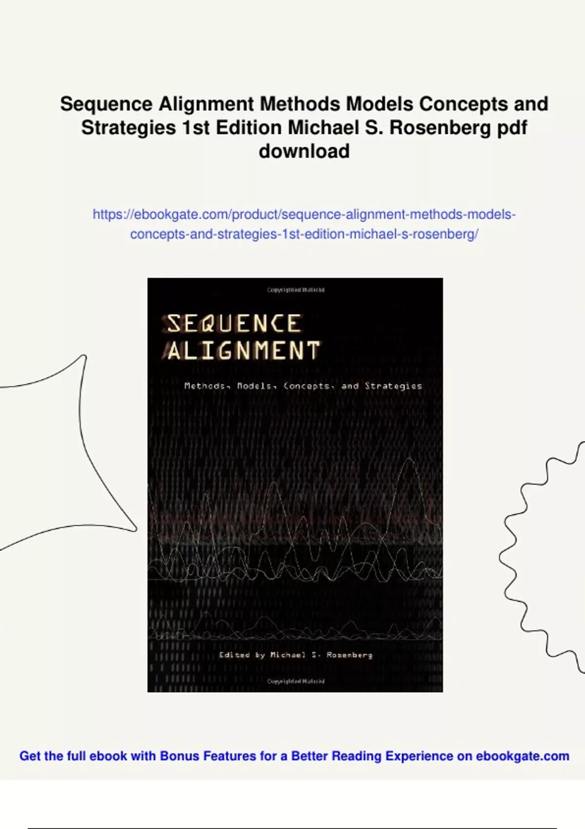 Summary Sequence Alignment Methods Models Concepts and Strategies 1st Edition Michael S ...