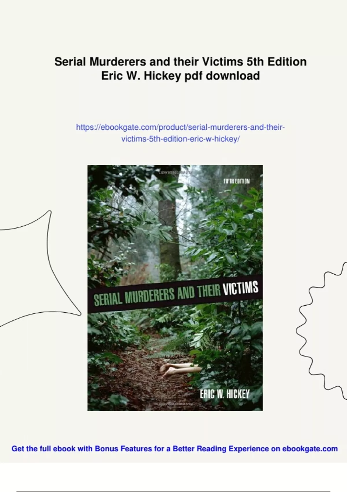 Summary Serial Murderers and their Victims 5th Edition Eric W. Hickey ...