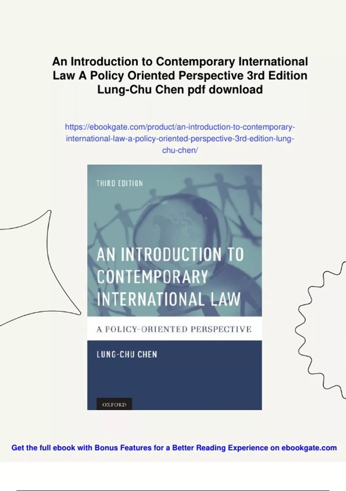 Summary An Introduction to Contemporary International Law A Policy ...