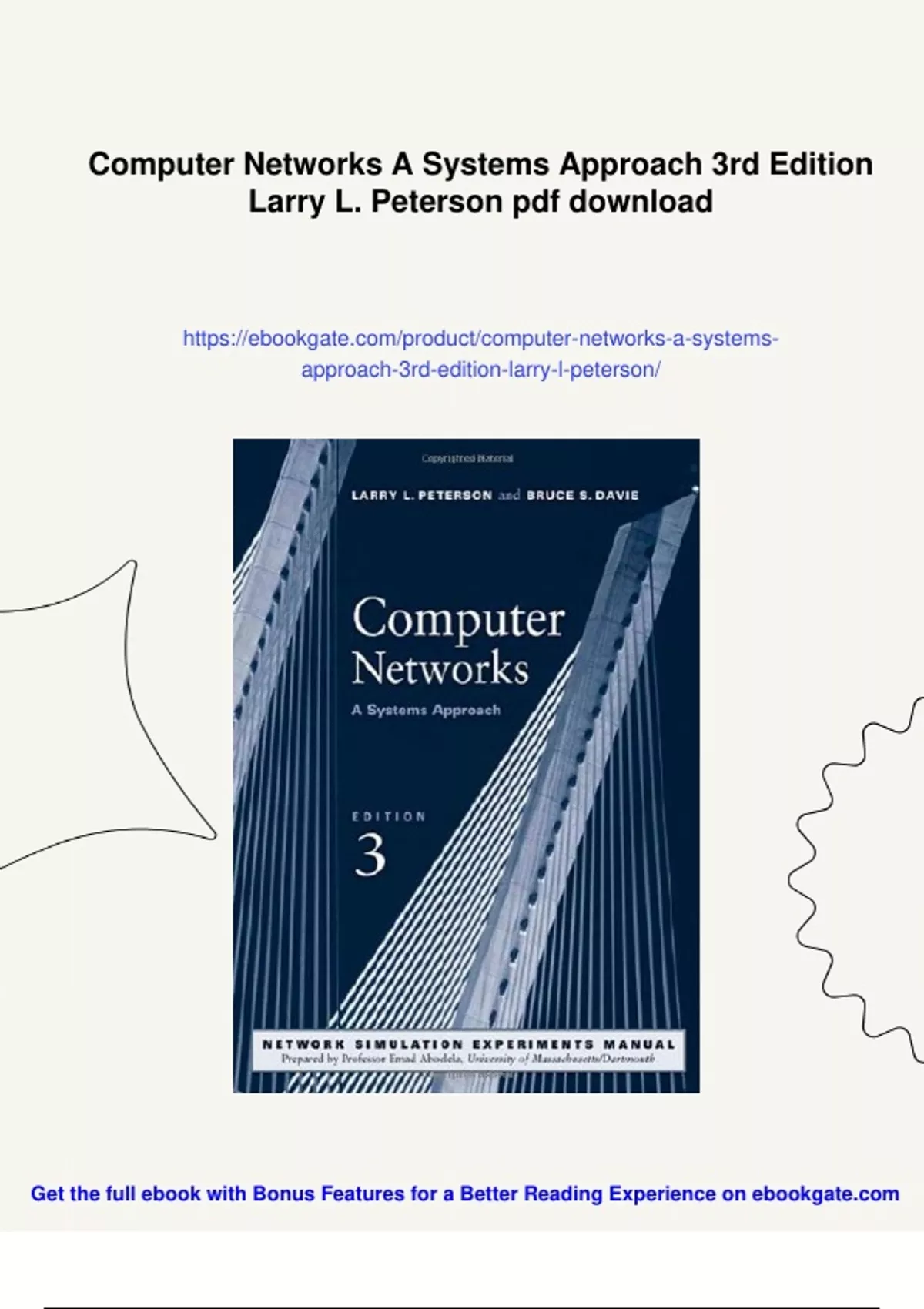 Summary Computer Networks A Systems Approach 3rd Edition Larry L ...