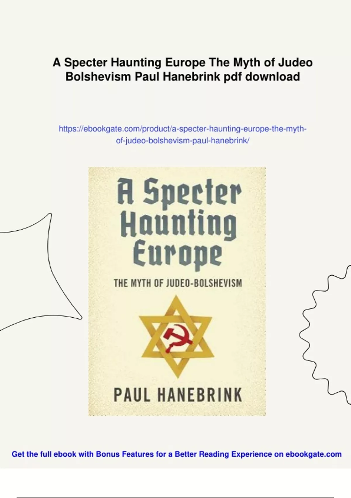 Summary A Specter Haunting Europe The Myth of Judeo Bolshevism Paul ...