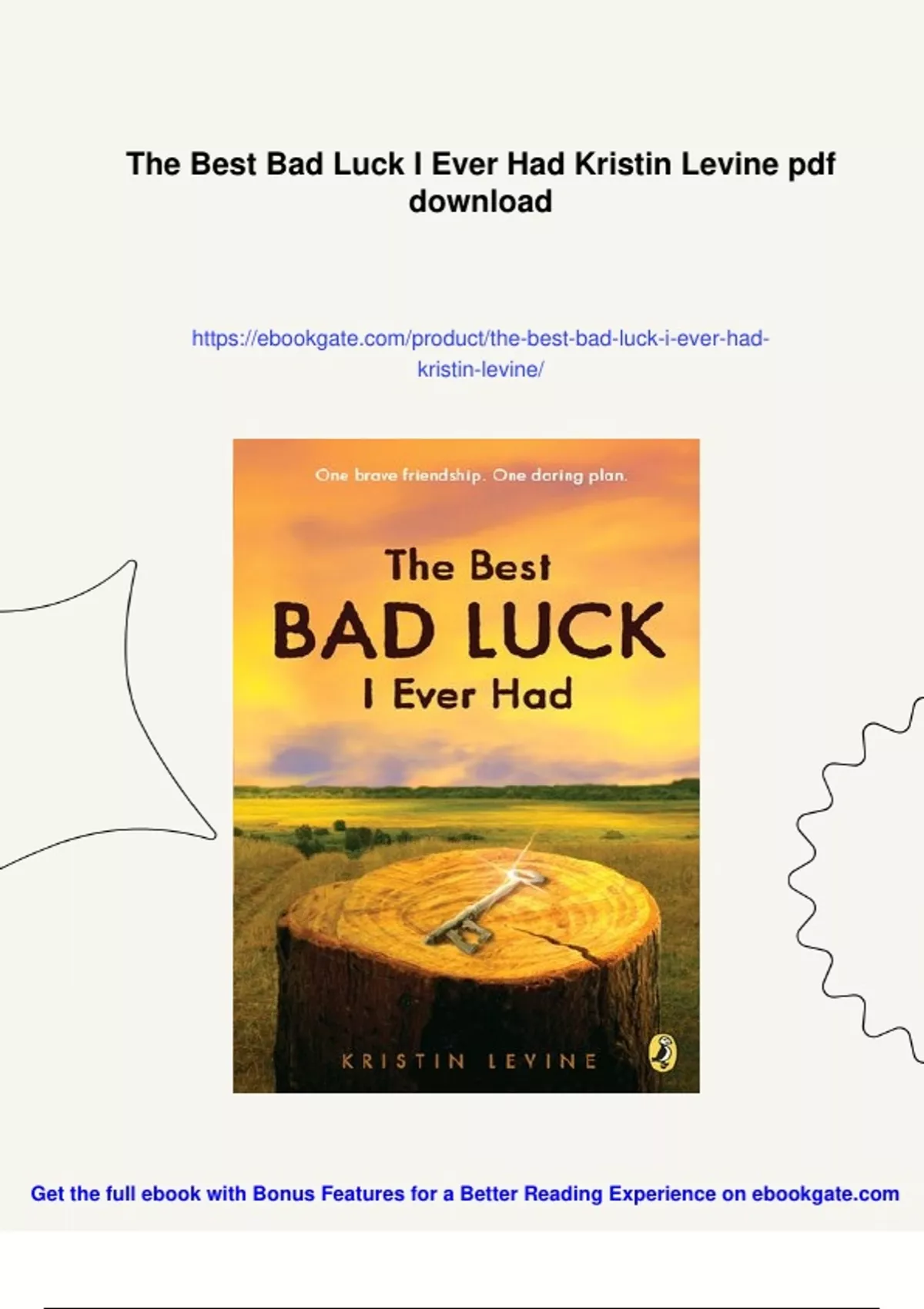 Summary The Best Bad Luck I Ever Had Kristin Levine - Digital Download ...